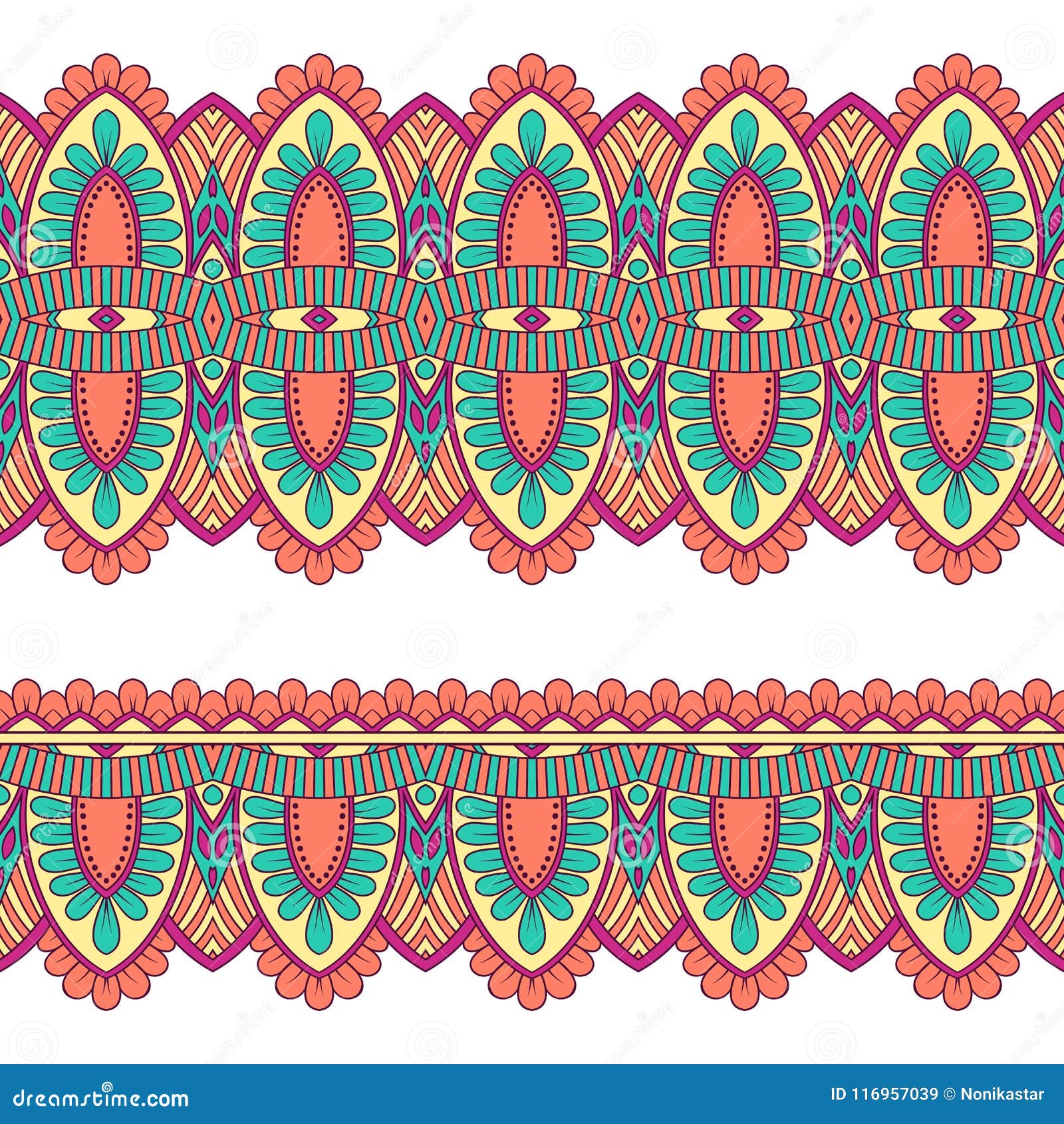 Ethnic seamless border stock vector. Illustration of card - 116957039
