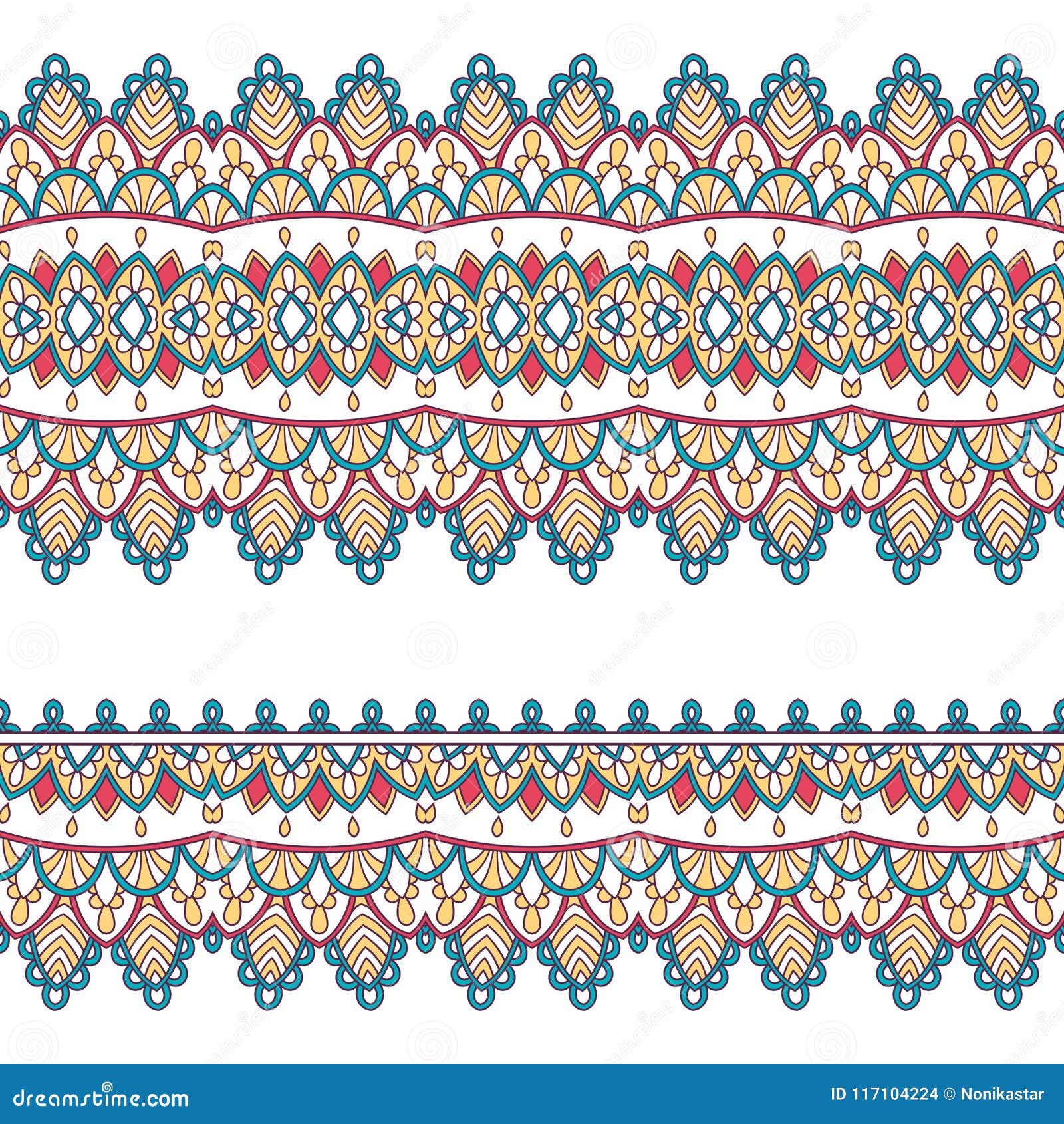 Ethnic seamless border stock vector. Illustration of border - 117104224