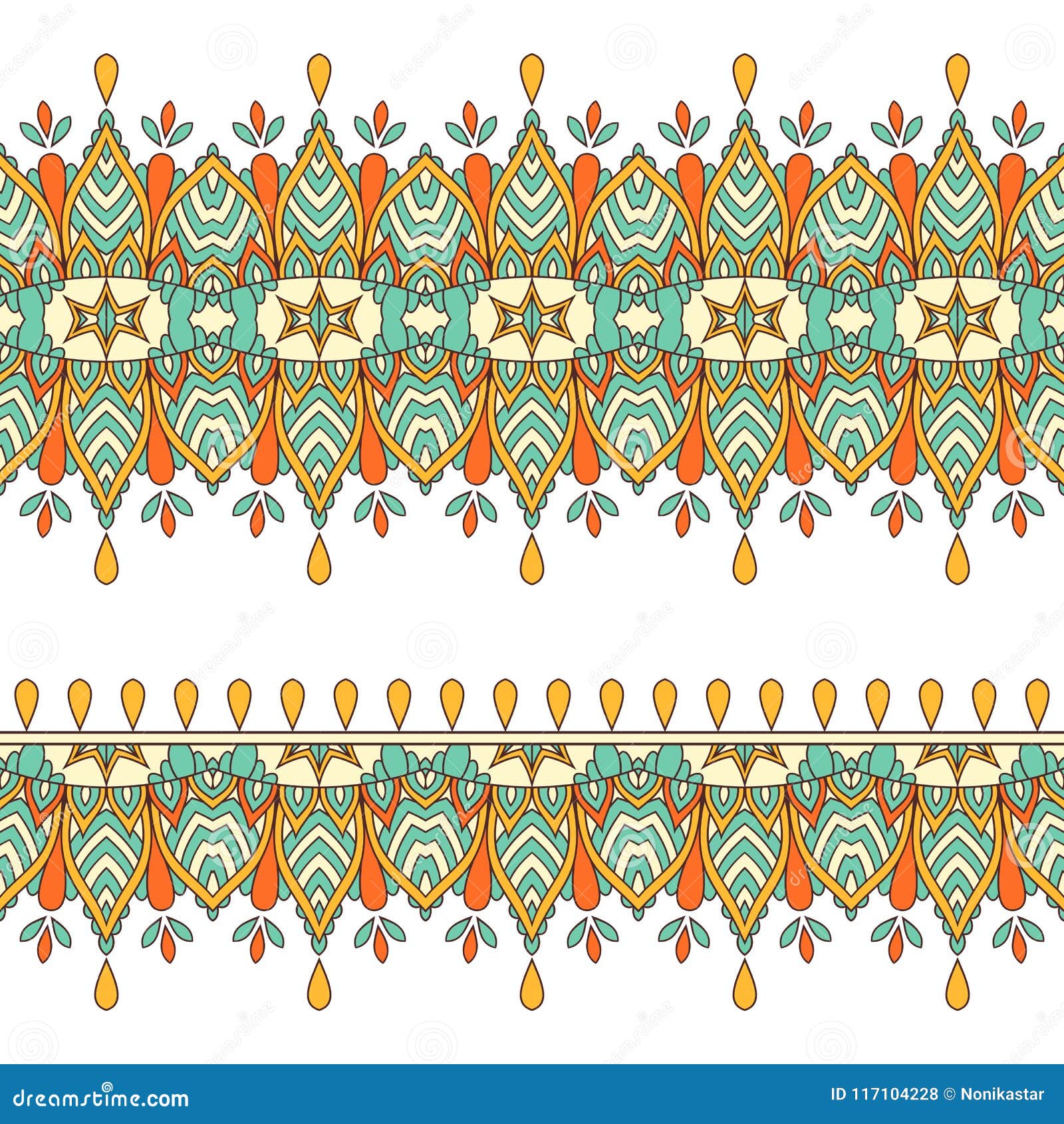 Ethnic seamless border stock vector. Illustration of border - 117104228