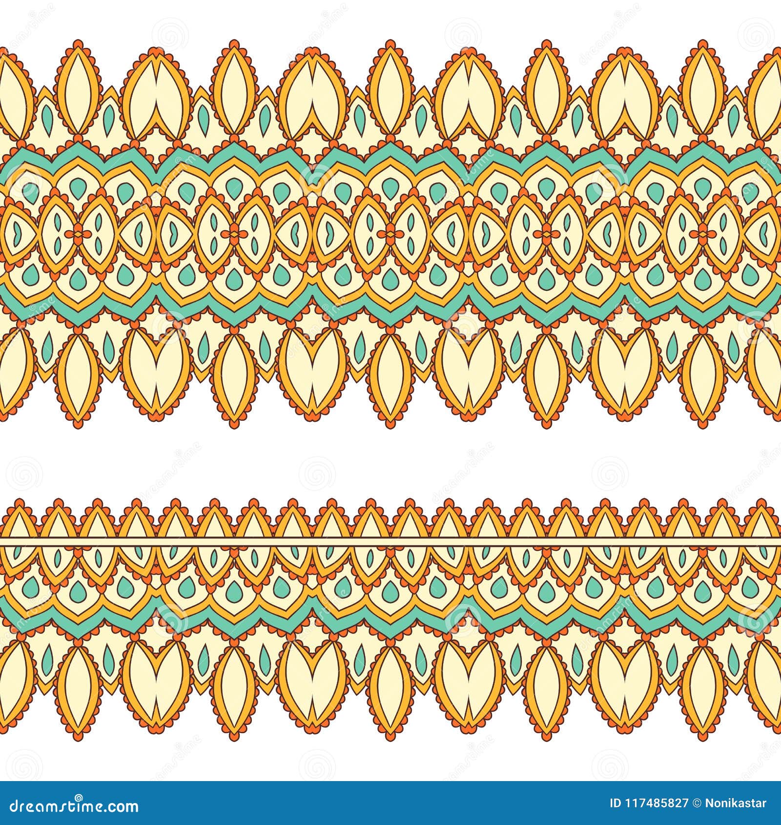 Ethnic seamless border stock vector. Illustration of folk - 117485827