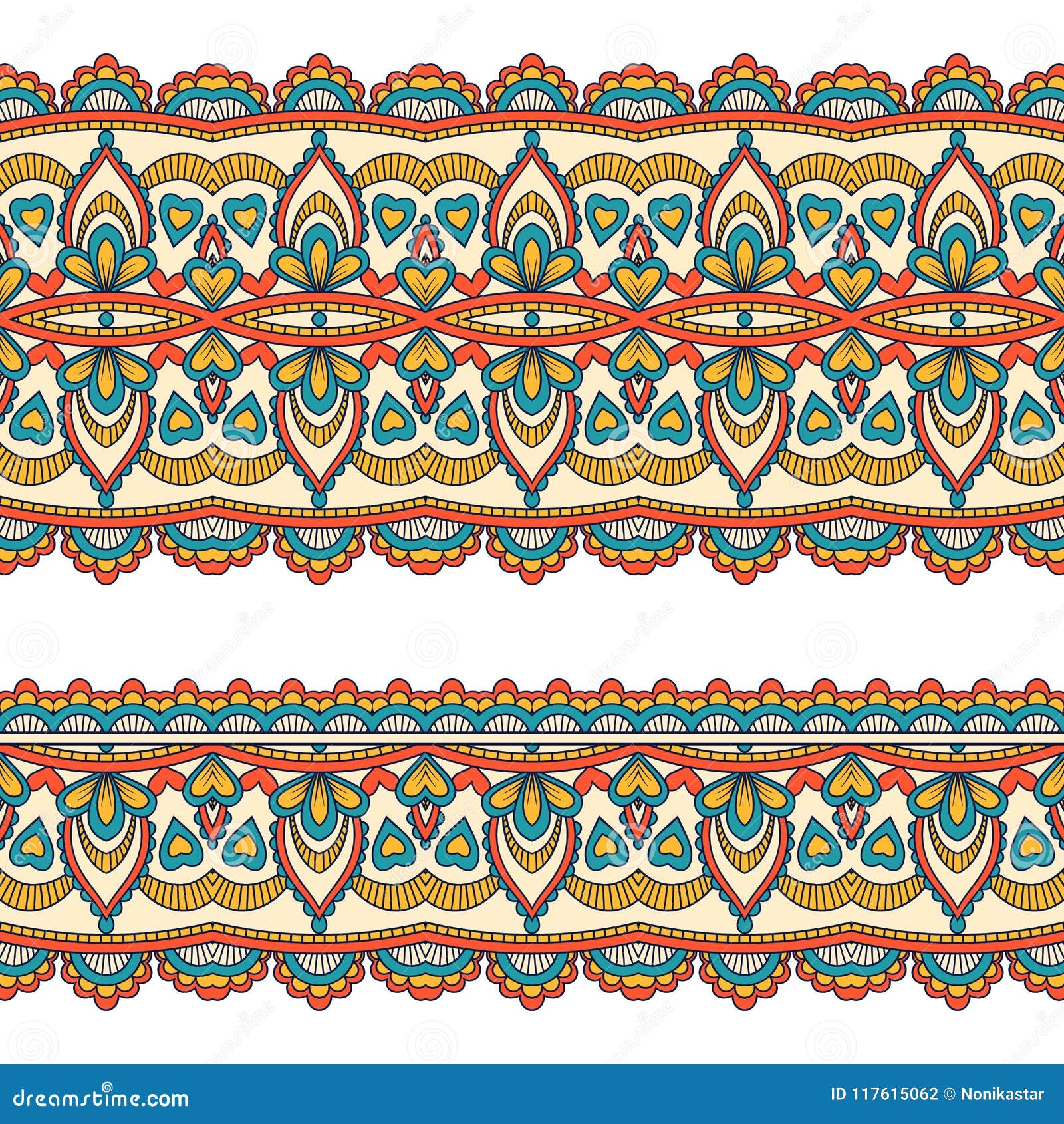 Ethnic seamless border stock vector. Illustration of islamic - 117615062