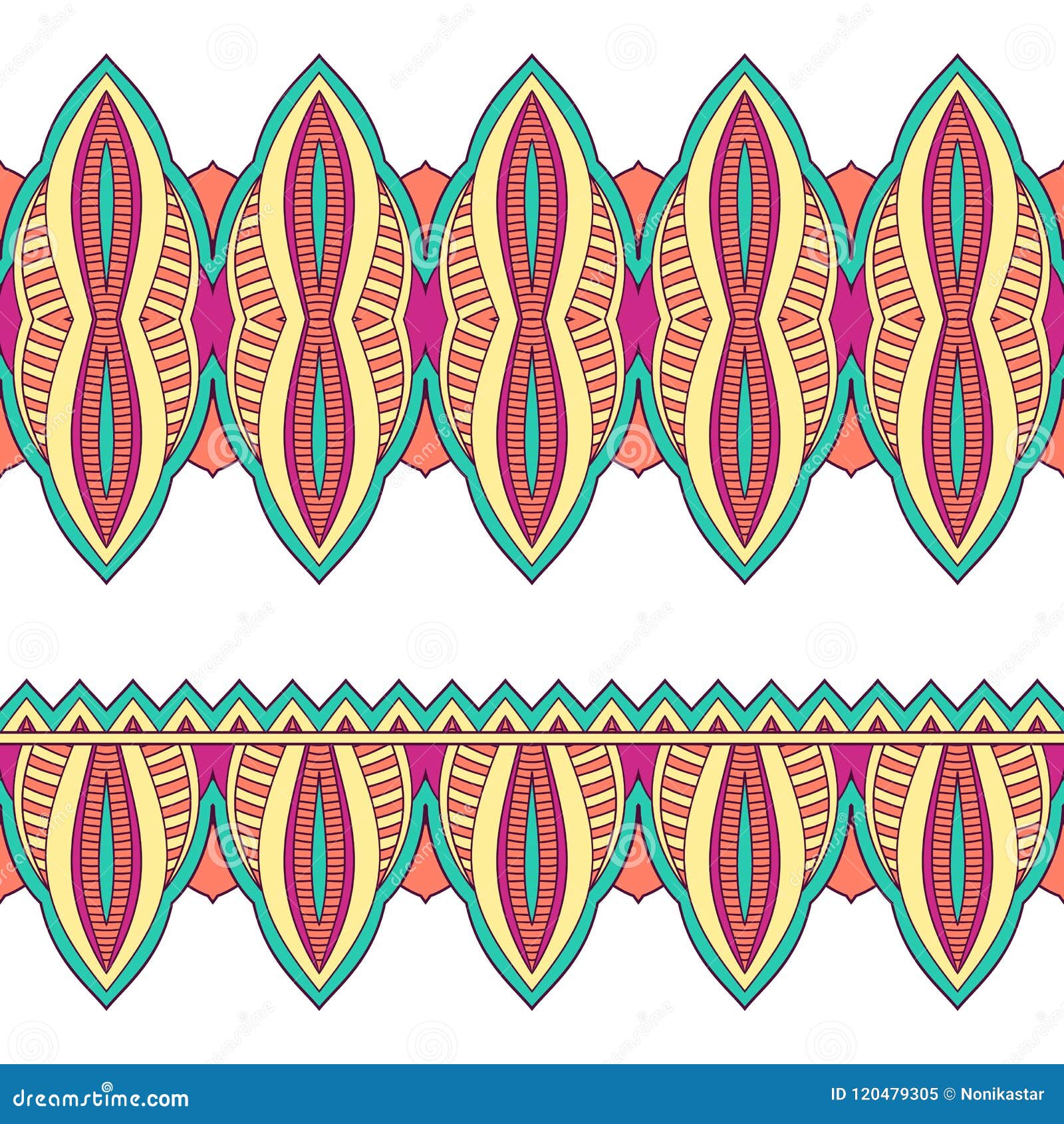 Ethnic seamless border stock vector. Illustration of ethnic - 120479305