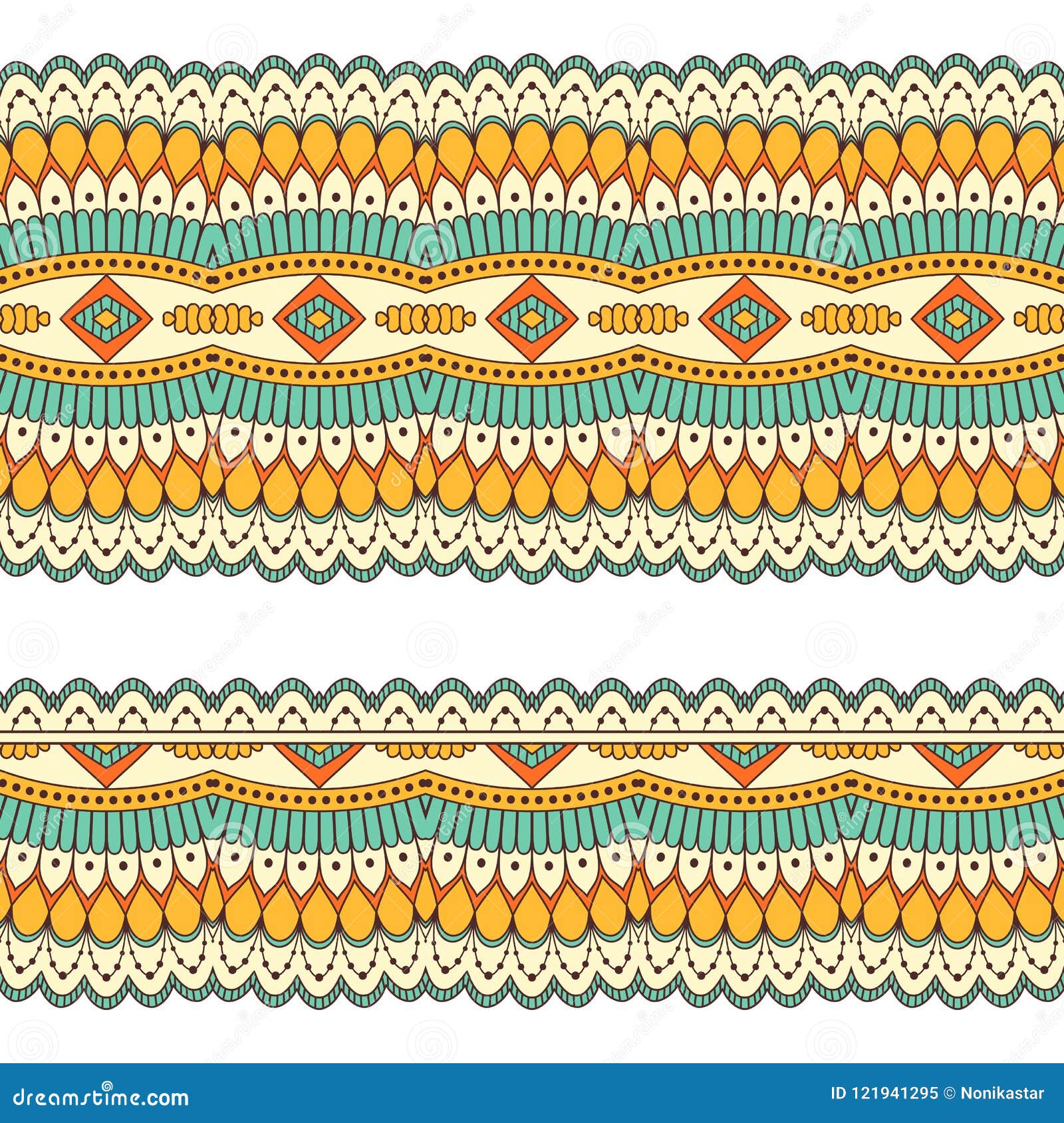 Ethnic seamless border stock vector. Illustration of abstract - 121941295