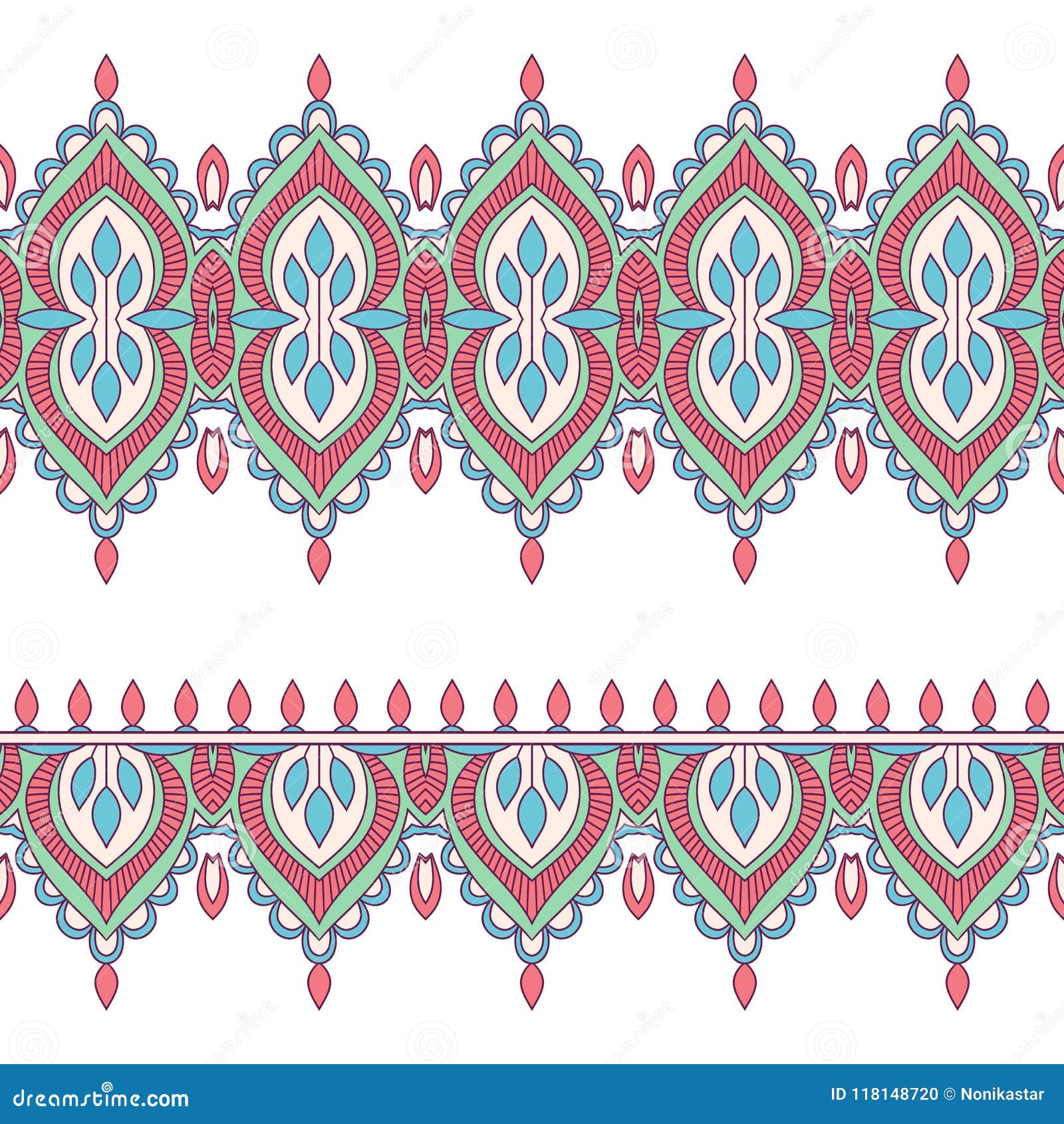 Ethnic seamless border stock vector. Illustration of handmade - 118148720