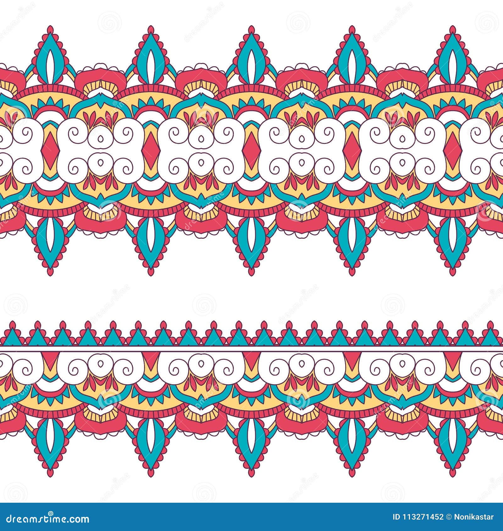 Ethnic seamless border stock vector. Illustration of decoration - 113271452