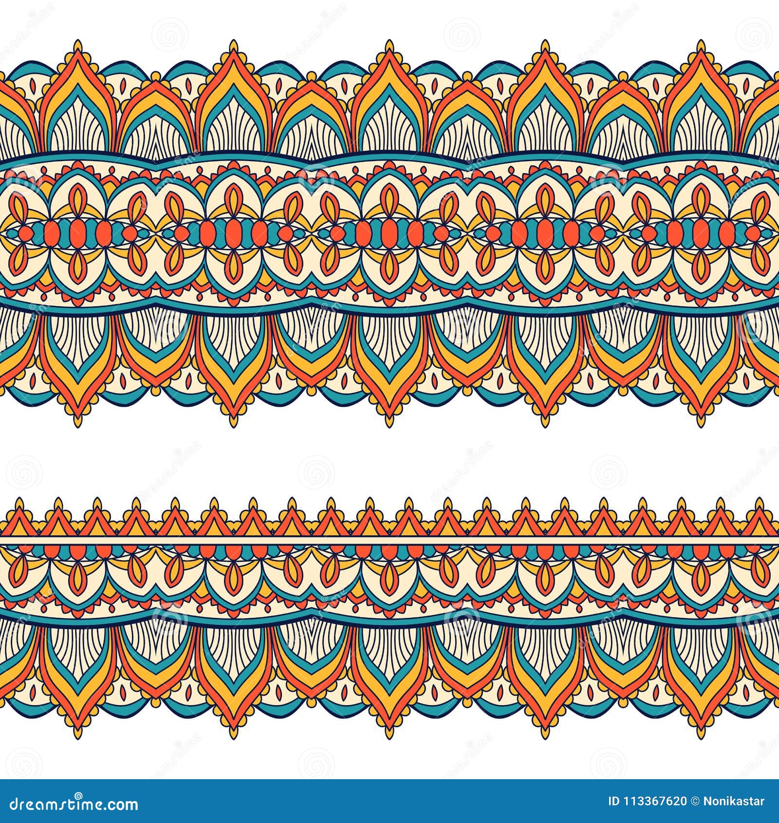 Ethnic seamless border stock vector. Illustration of greeting - 113367620