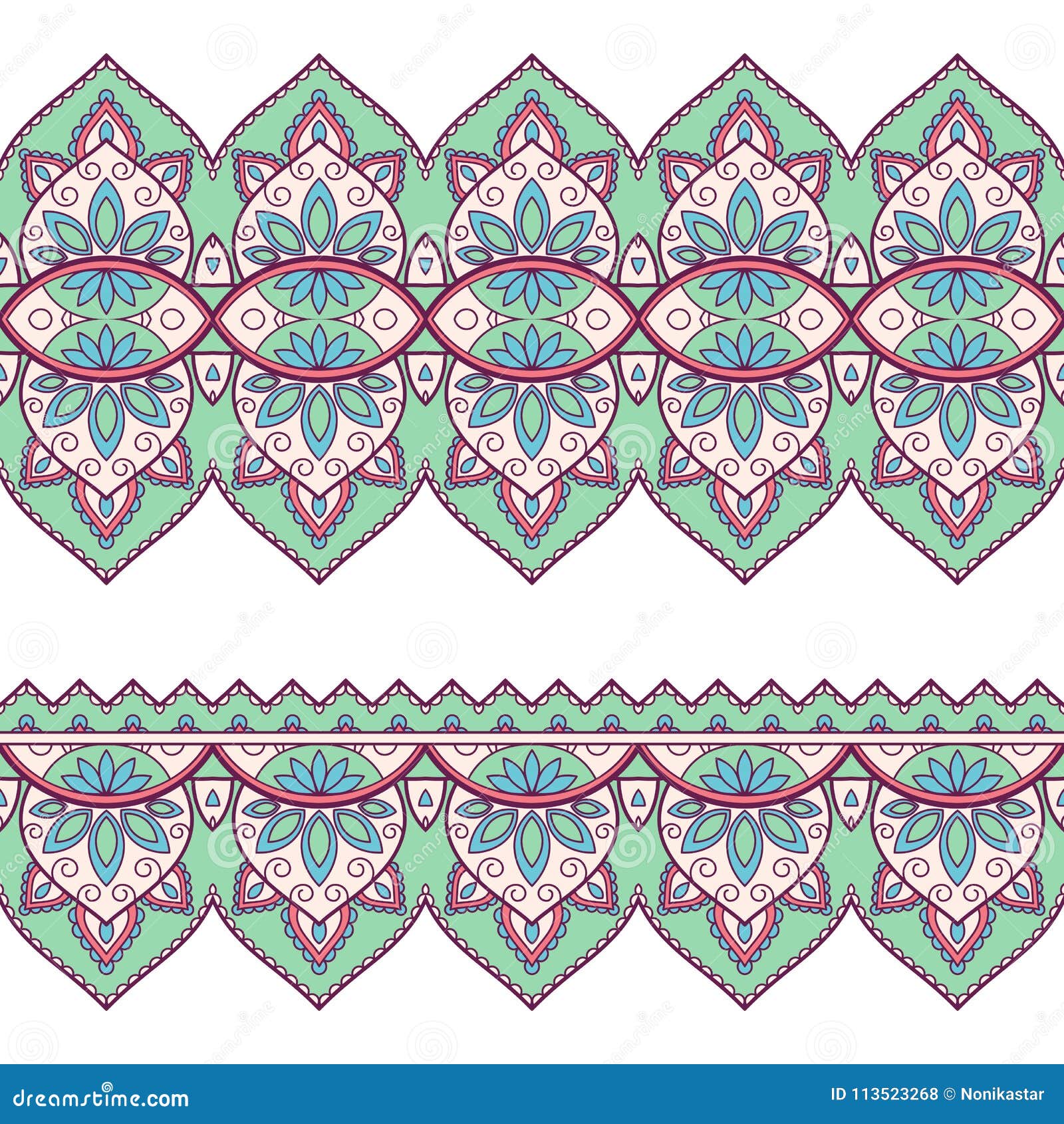 Ethnic seamless border stock vector. Illustration of greeting - 113523268