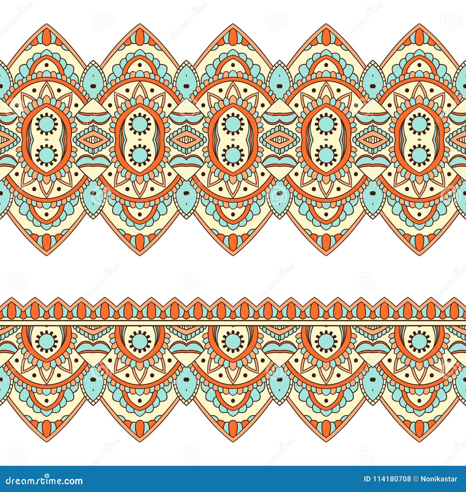 Ethnic seamless border stock vector. Illustration of geometric - 114180708