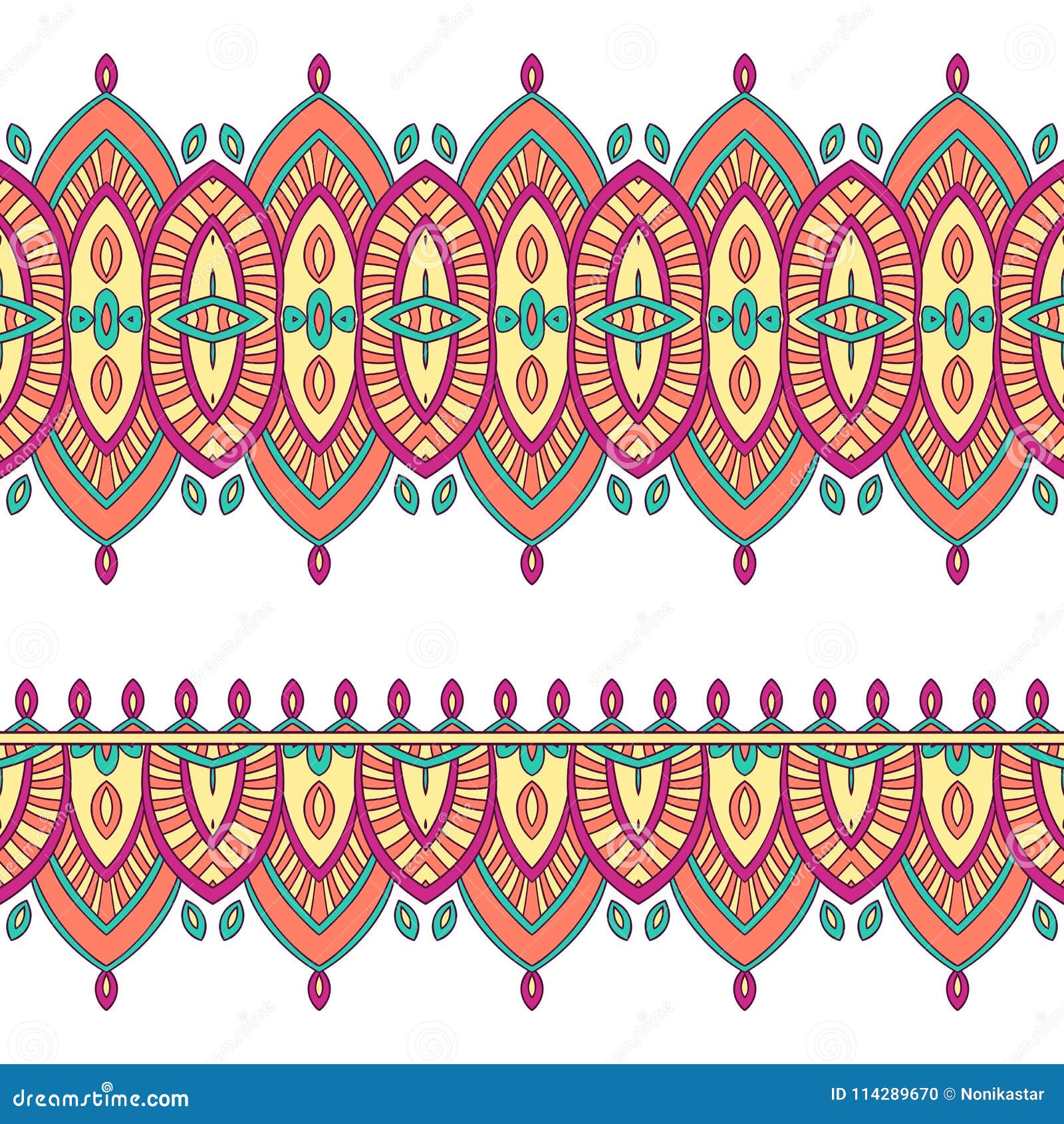 Ethnic seamless border stock vector. Illustration of east - 114289670