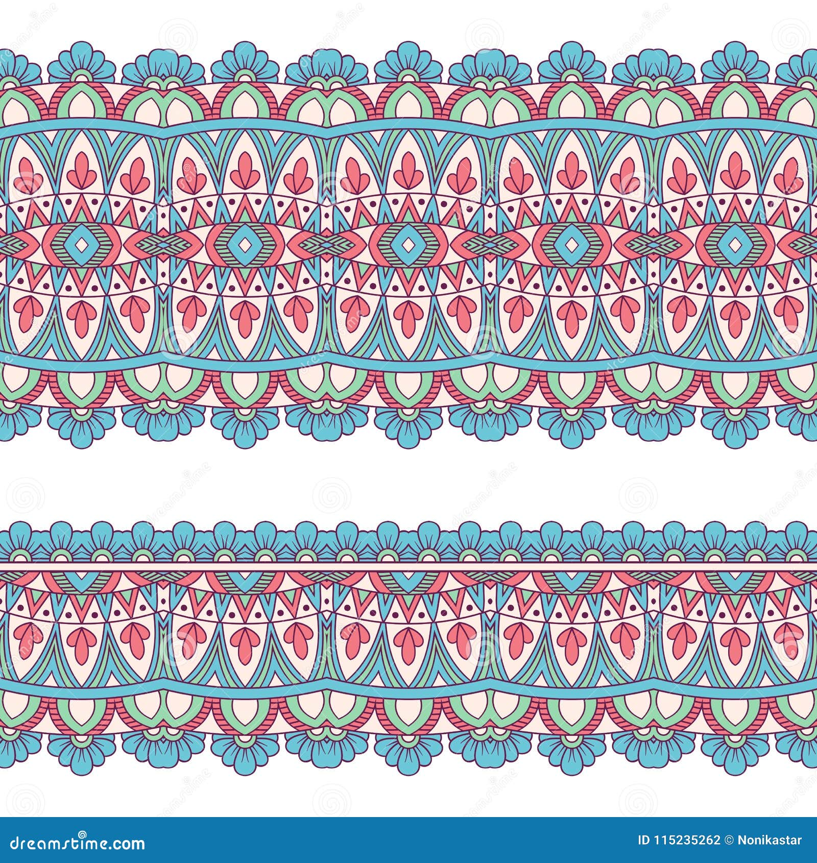 Ethnic seamless border stock vector. Illustration of doodle - 115235262