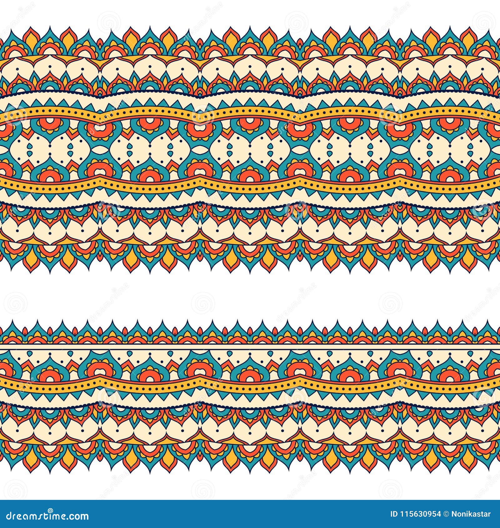 Ethnic seamless border stock vector. Illustration of abstract - 115630954