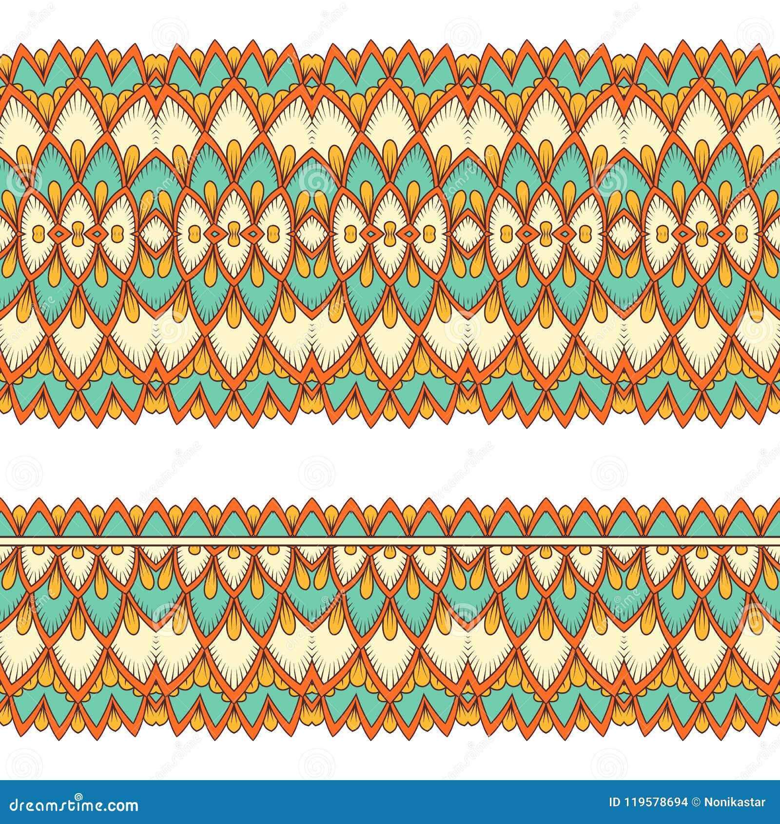 Ethnic seamless border stock vector. Illustration of fabric - 119578694