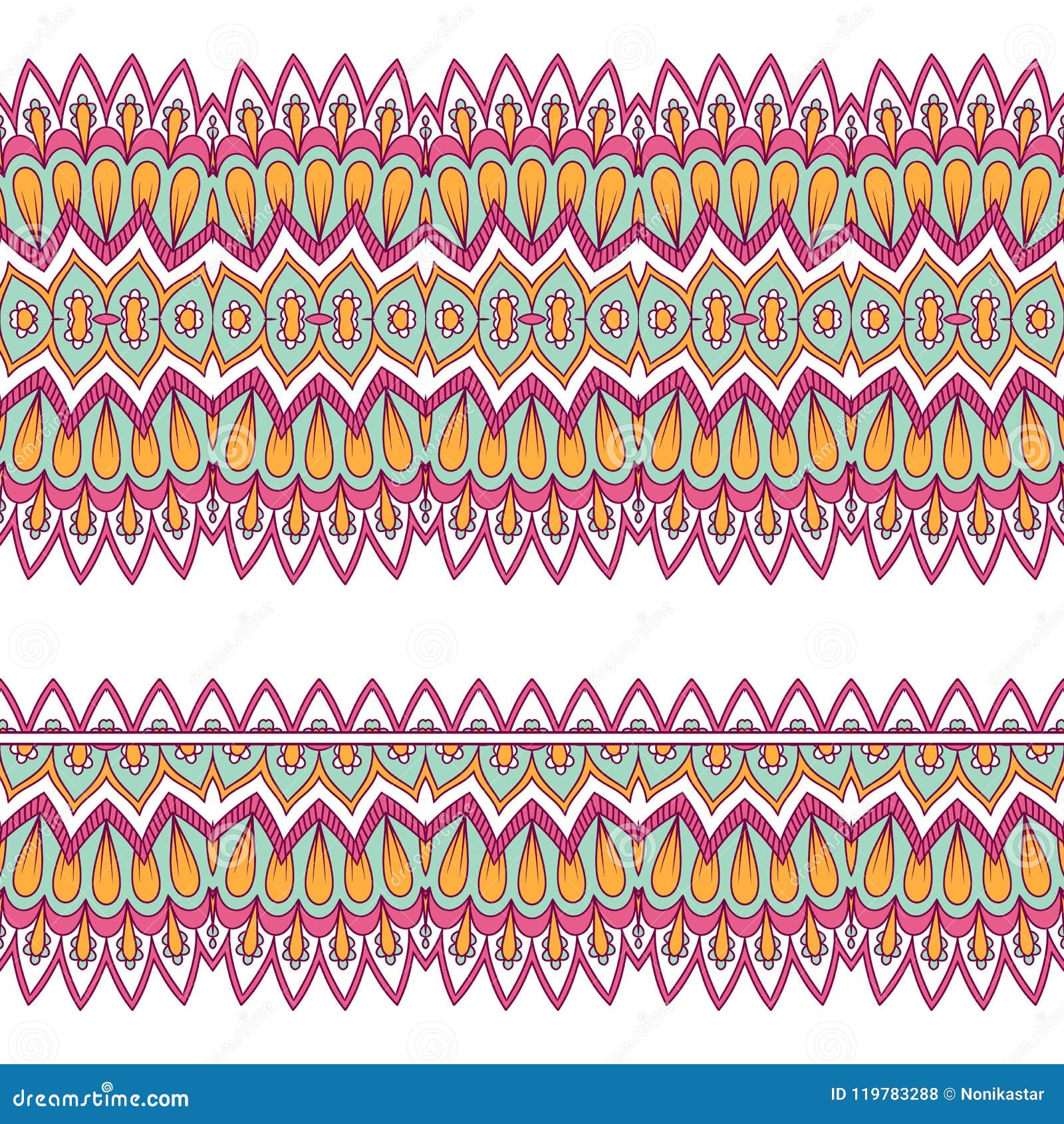 Ethnic seamless border stock vector. Illustration of greeting - 119783288