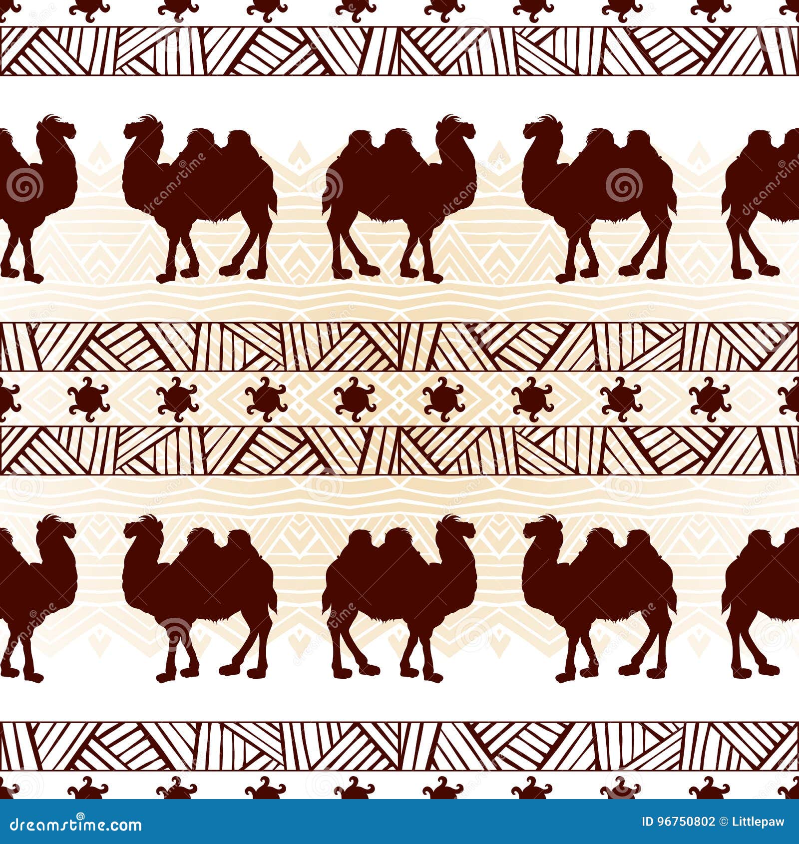 Ethnic Seamless Pattern with Camels. Texture Design for Wallpapers ...