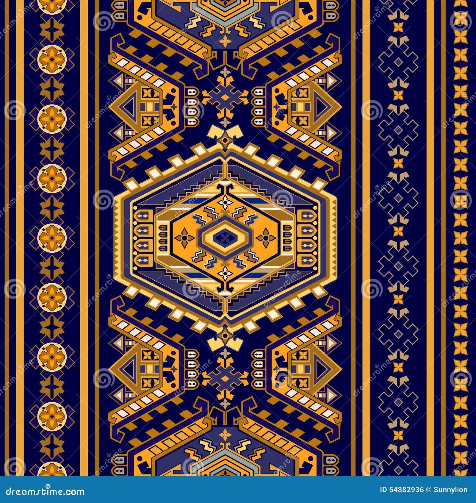 Ethnic Seamless Pattern. Decorative Border Stock Illustration ...