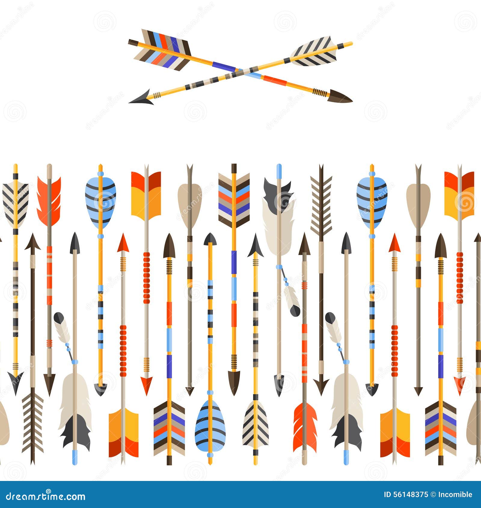 Ethnic Seamless Pattern With Indian Arrows In Stock Vector - Image ...