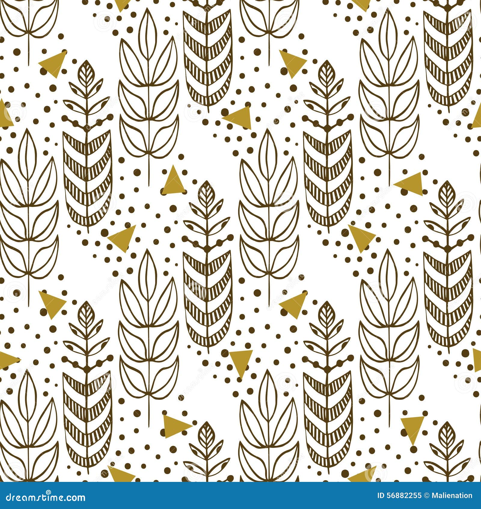 Ethnic Seamless Pattern with Stylish Trees. Endless Texture for Fabric ...