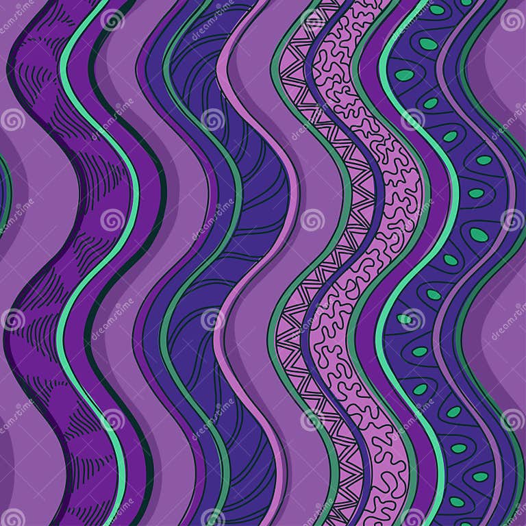 Ethnic Seamless Pattern of Waves Stock Vector - Illustration of fancy ...