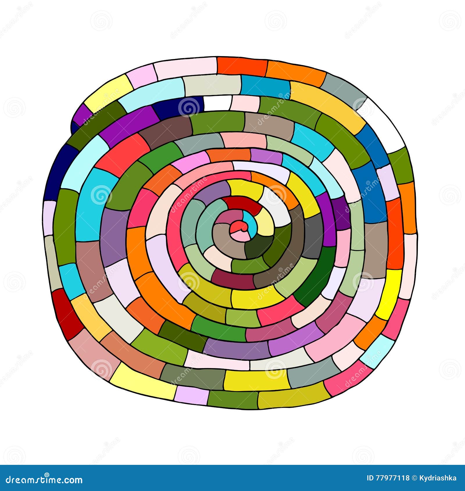 Ethnic Spiral Mandala, Sketch for Your Design Stock Vector ...