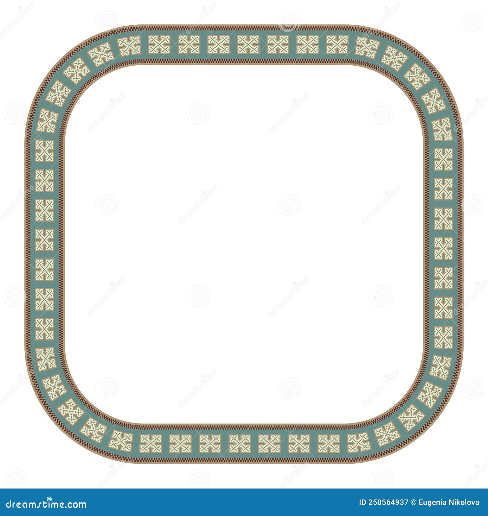 Ethnic Square Frame. Decorative Border with Mexican Textile Pattern ...