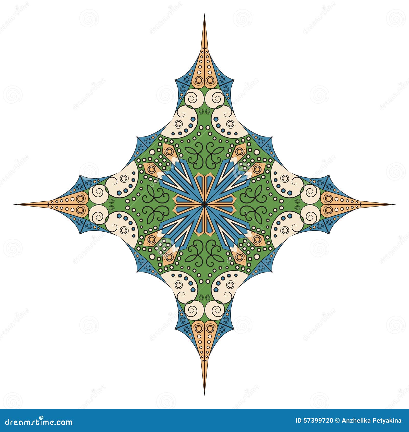 Ethnic star stock vector. Illustration of arabian, bright - 57399720
