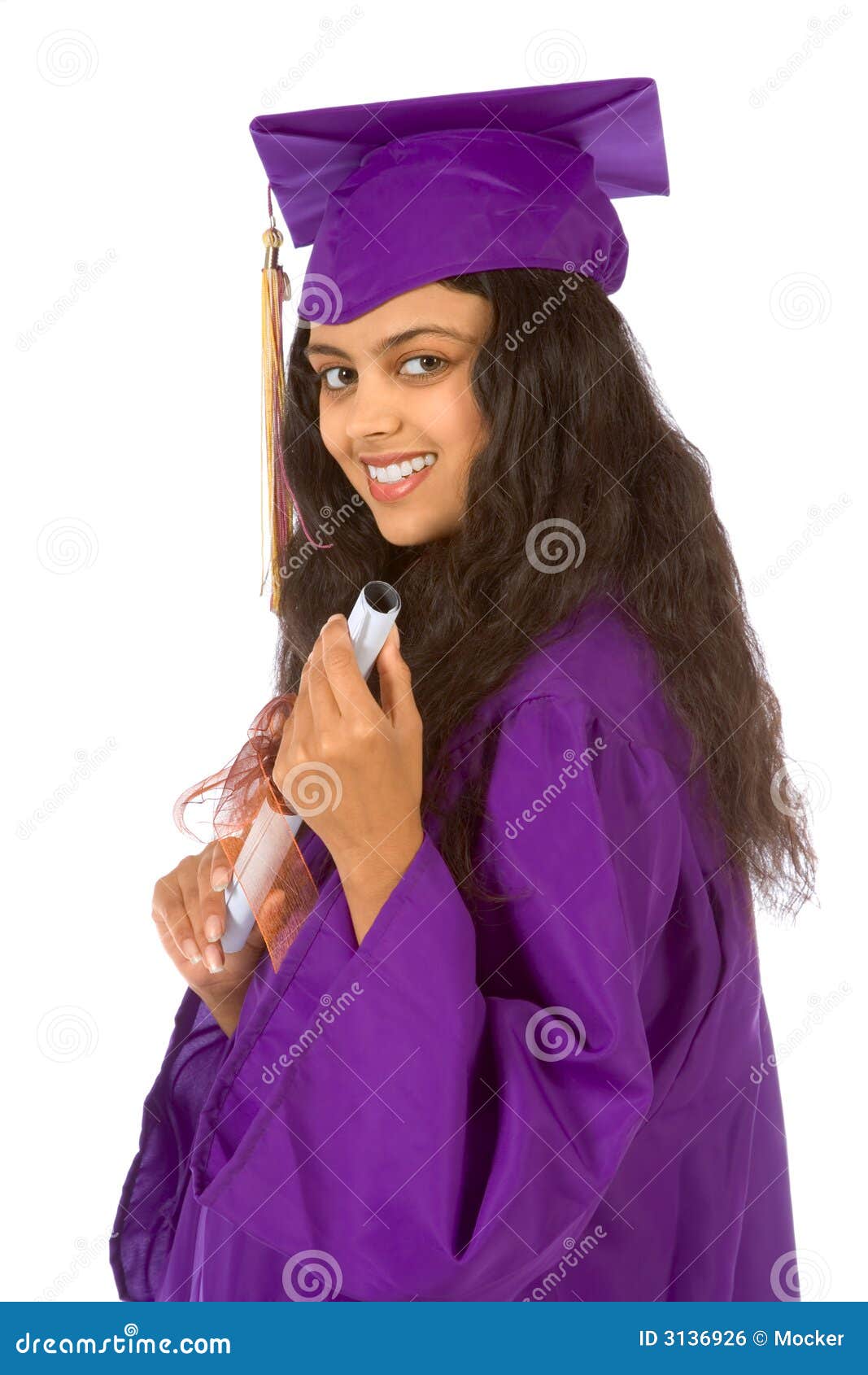 Ethnic student graduation stock photo. Image of cheerful - 3136926