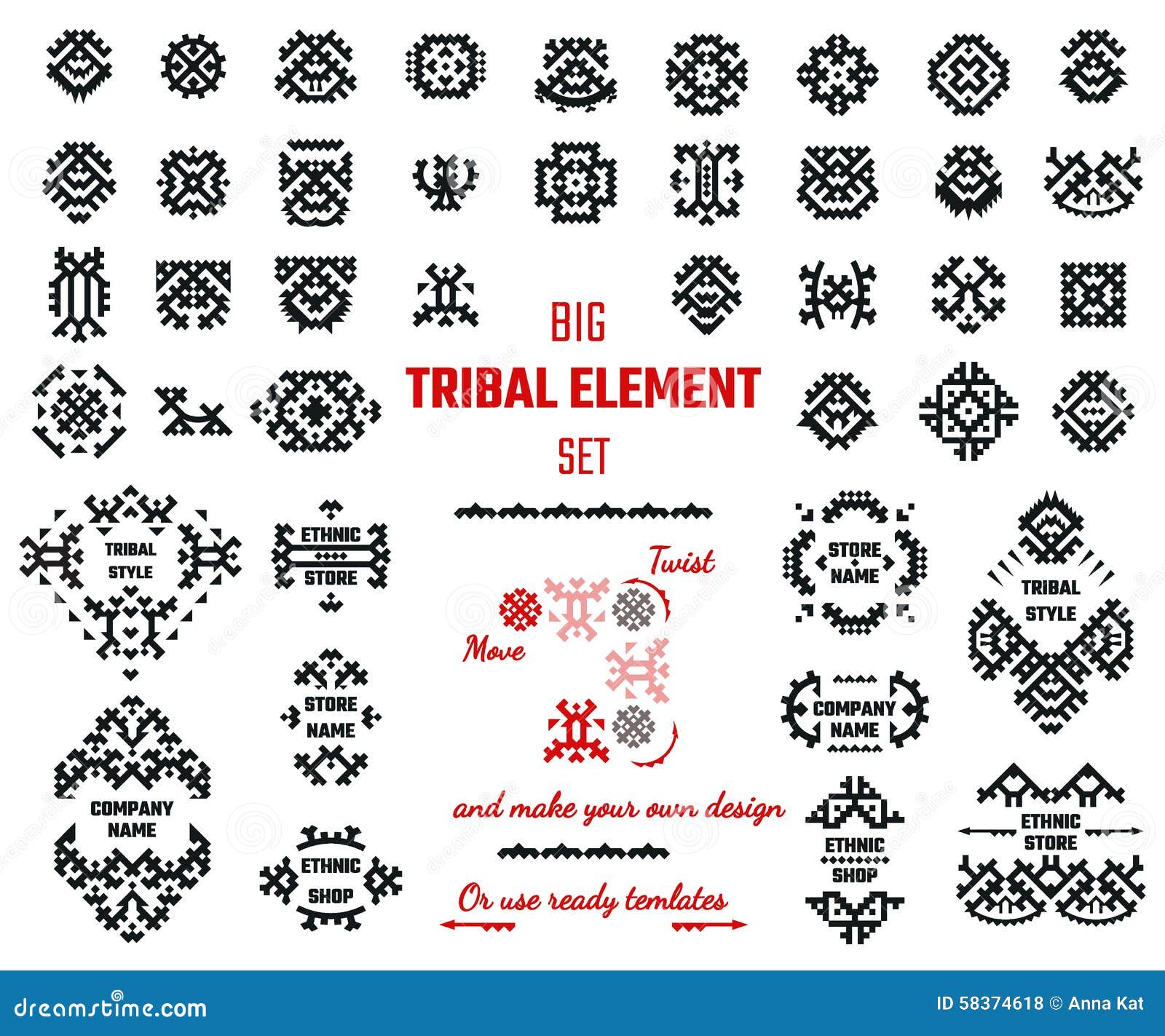 Ethnic Style Element stock vector. Illustration of ethno - 58374618