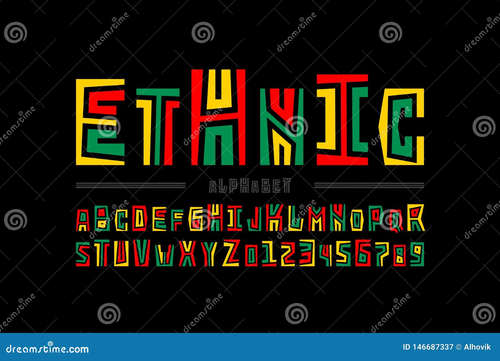 Ethnic Style Font Stock Vector Illustration Of Sign 146687337