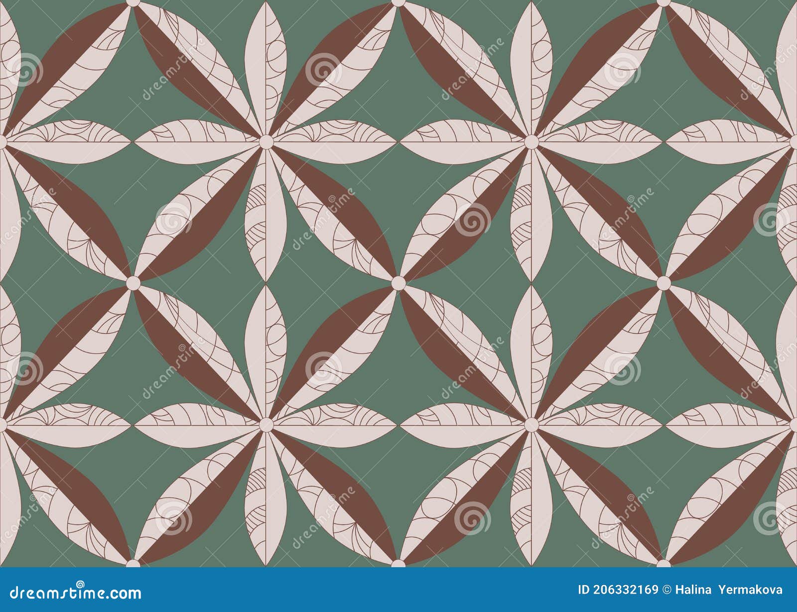 Ethnic Style. Seamless Pattern with Leaves. Doodle Style Stock ...