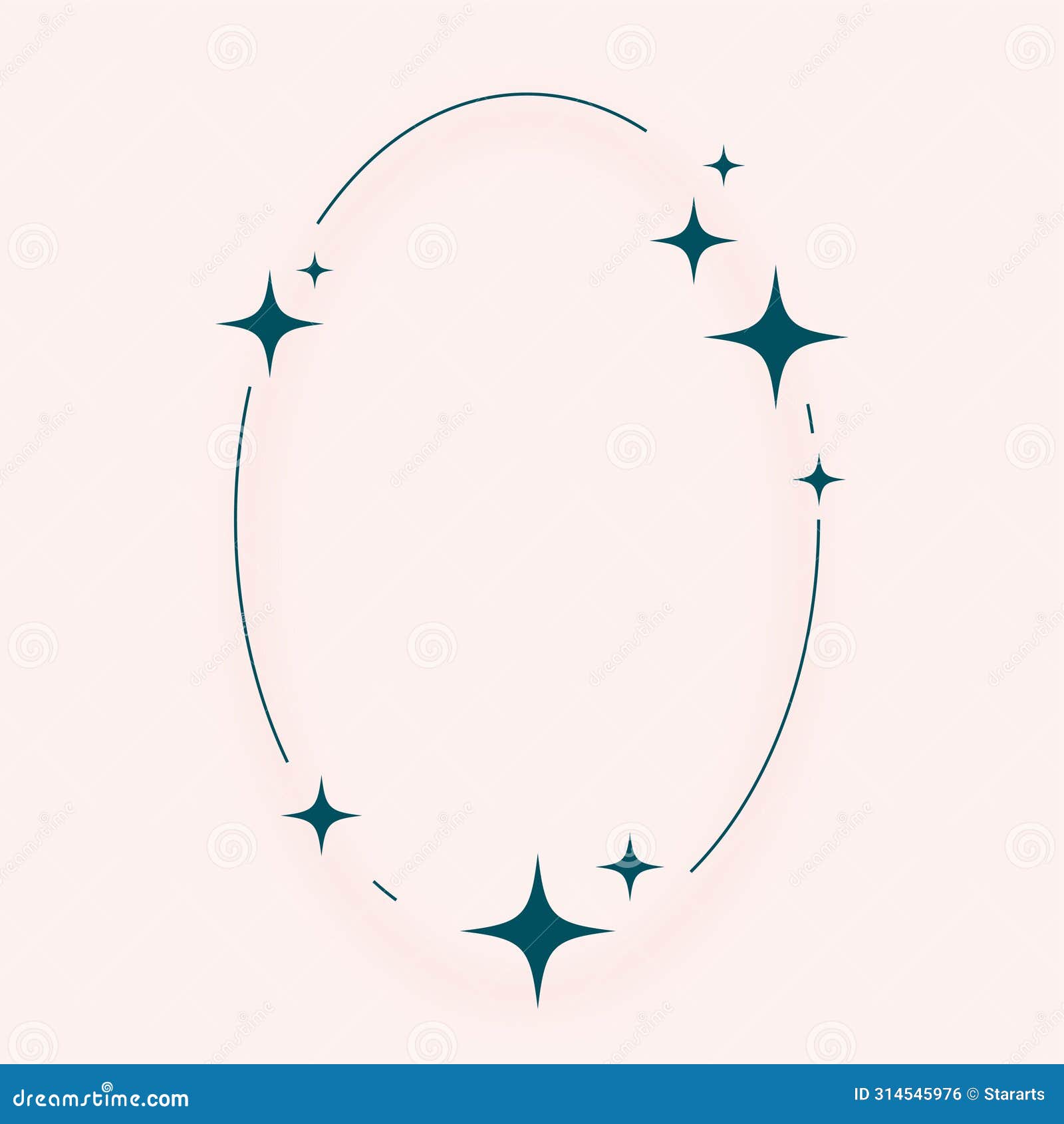 Ethnic Style Starry Blank Oval Border Frame Design Stock Vector ...