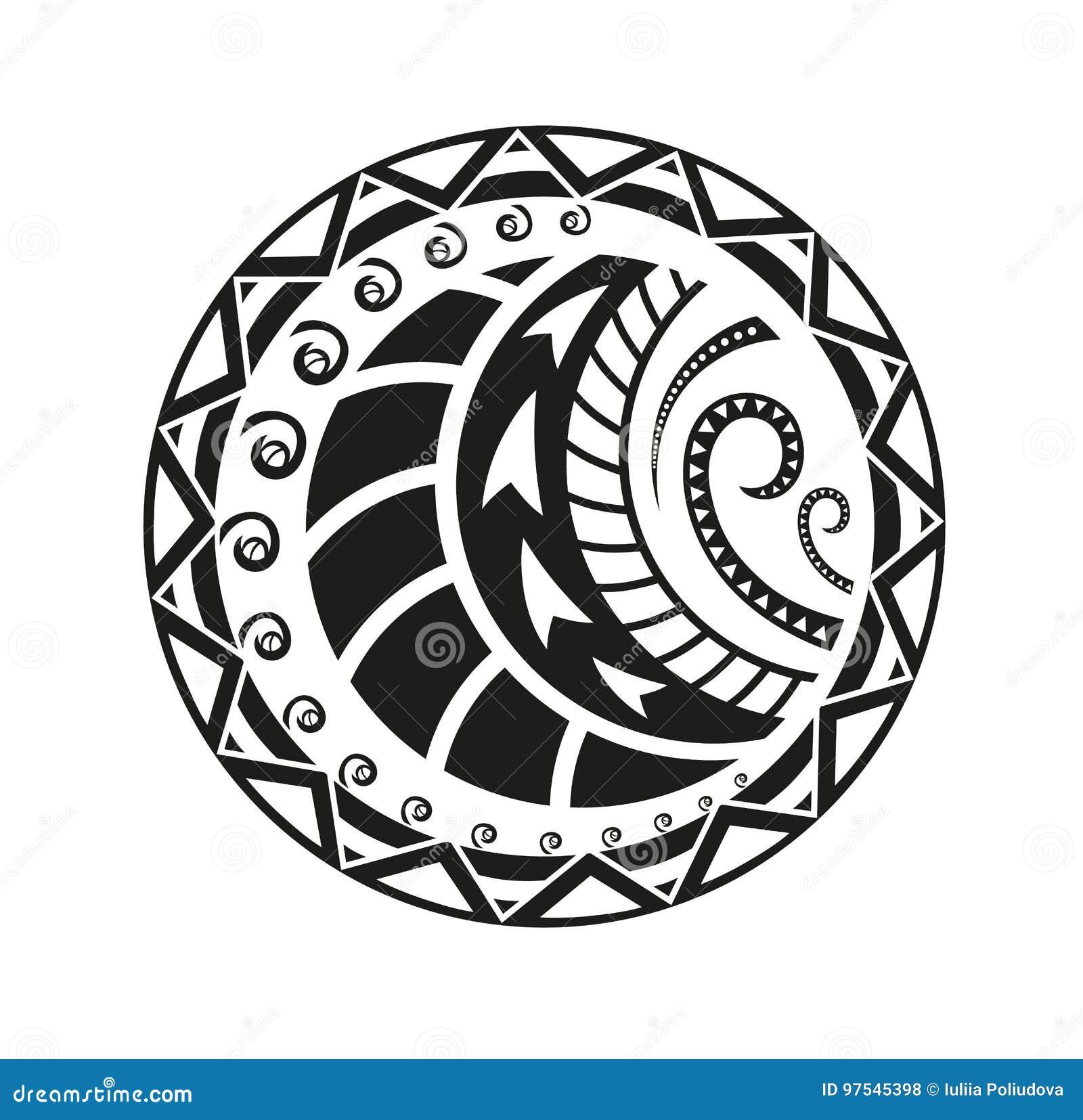 Ethnic style sticker stock illustration. Illustration of round - 97545398