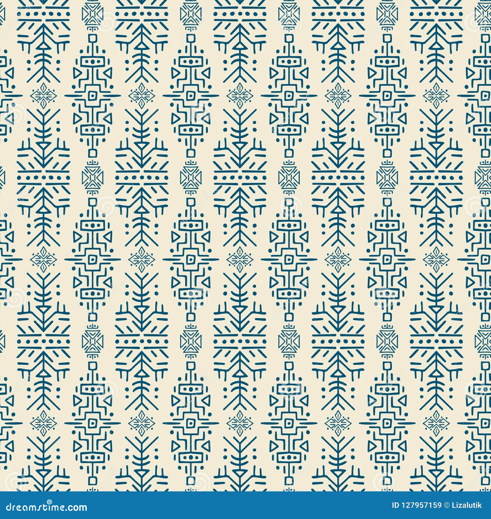 Ethnic Style Vector Seamless Pattern Stock Vector - Illustration of ...