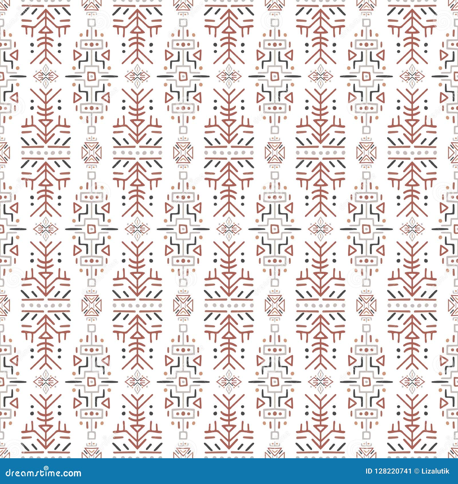 Ethnic Style Vector Seamless Pattern Stock Vector - Illustration of ...