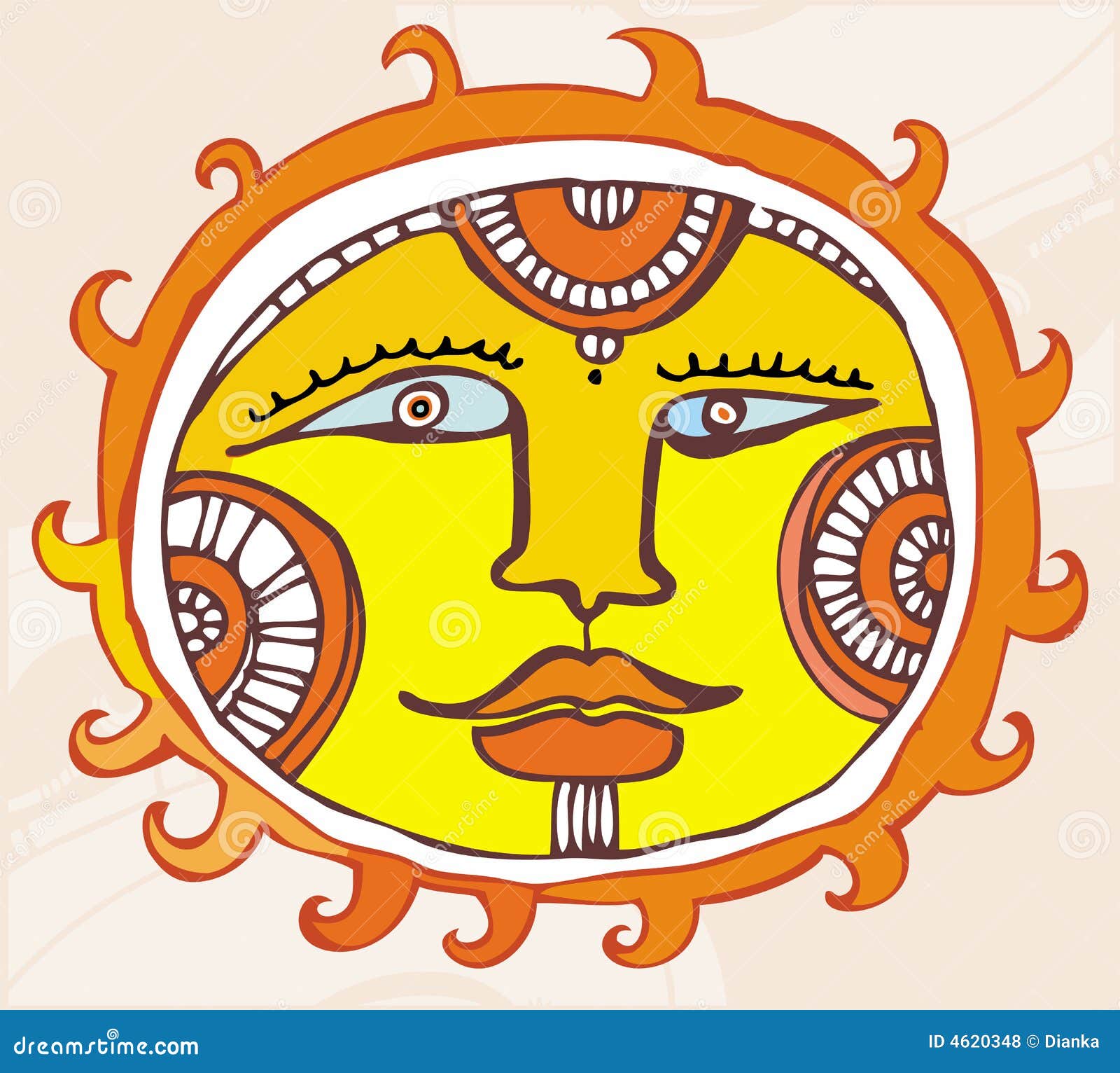 Ethnic Sun. design element stock vector. Illustration of grunge - 4620348