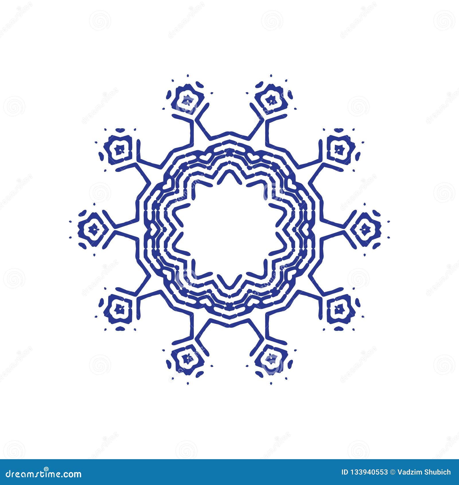 Ethnic Symbol in a Geometric and Symmetrical Design. Stock Vector ...