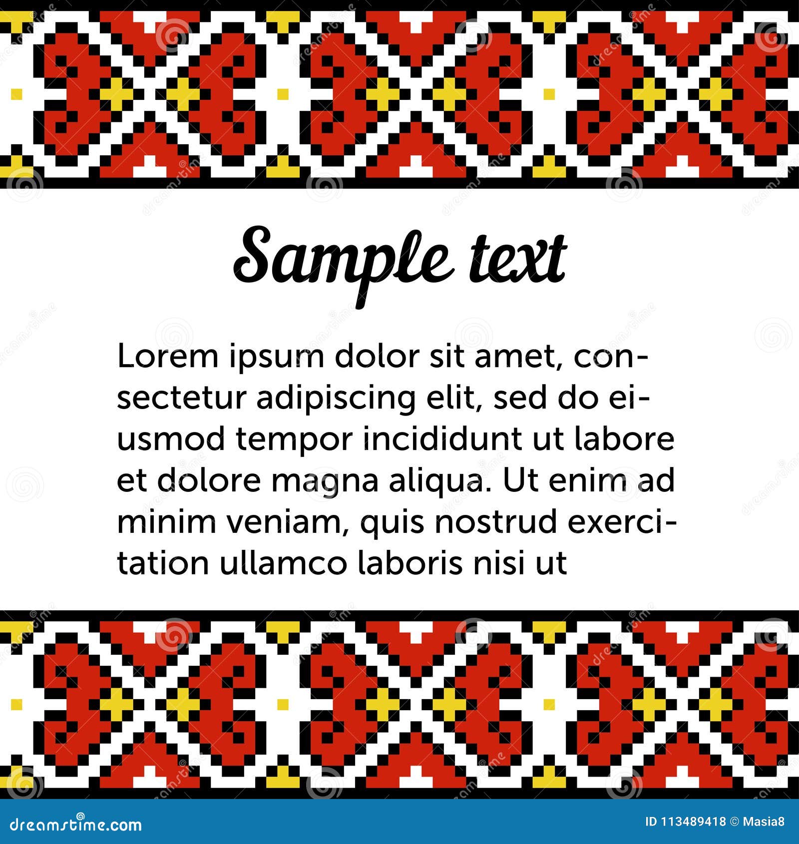 Vector Ethnic Frame Template Stock Illustration - Illustration of panel ...