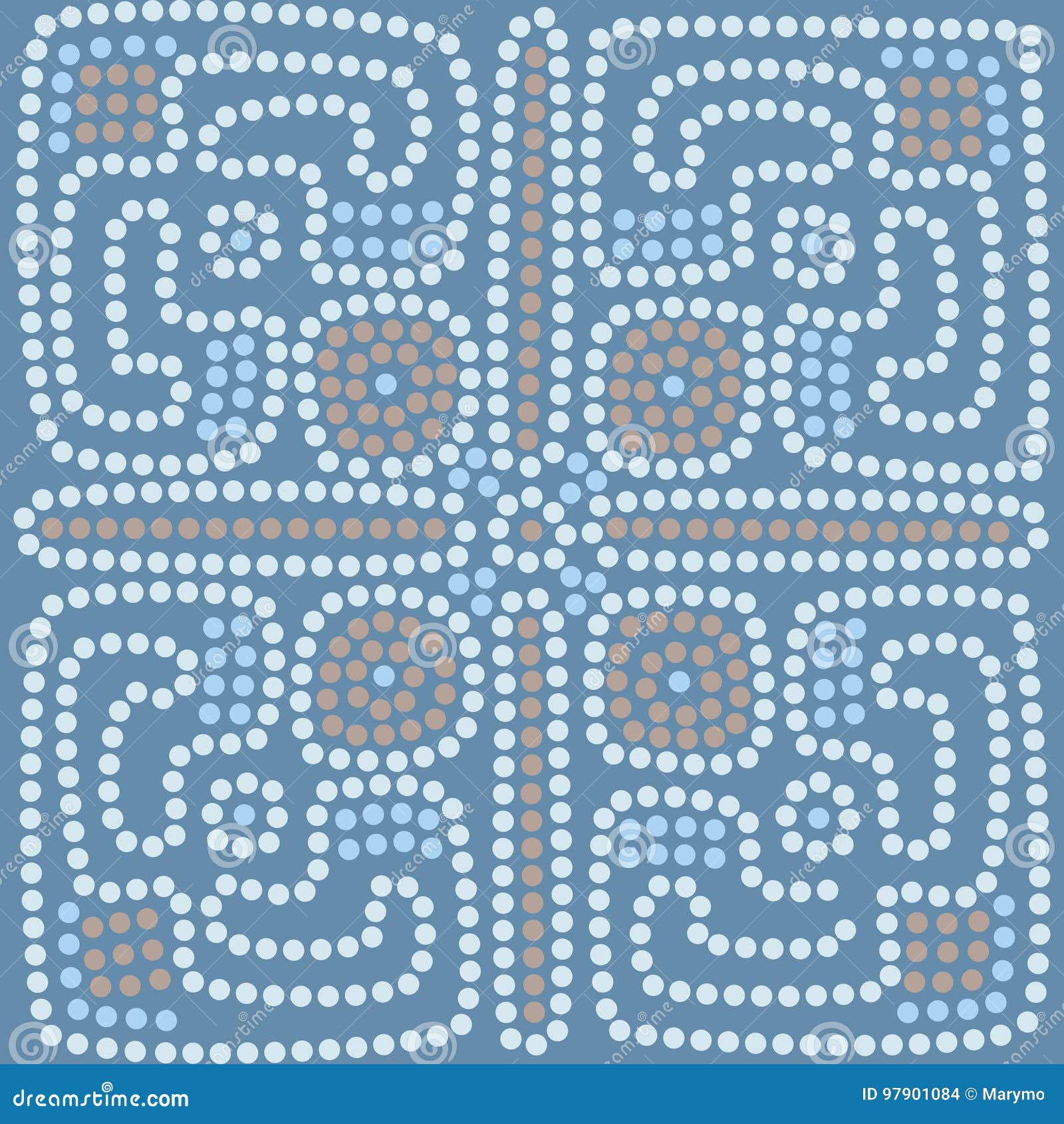 Ethnic Tiled Pattern Background in Blue Colors Stock Vector ...