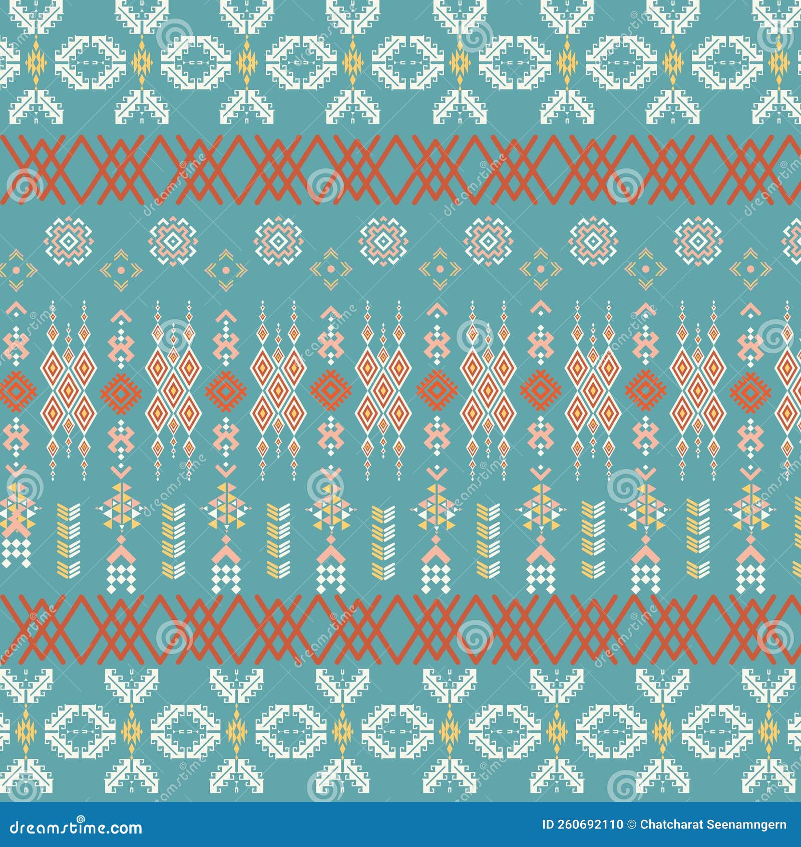 Ethnic Pattern Fabric and Geometric Patterns Stock Illustration ...