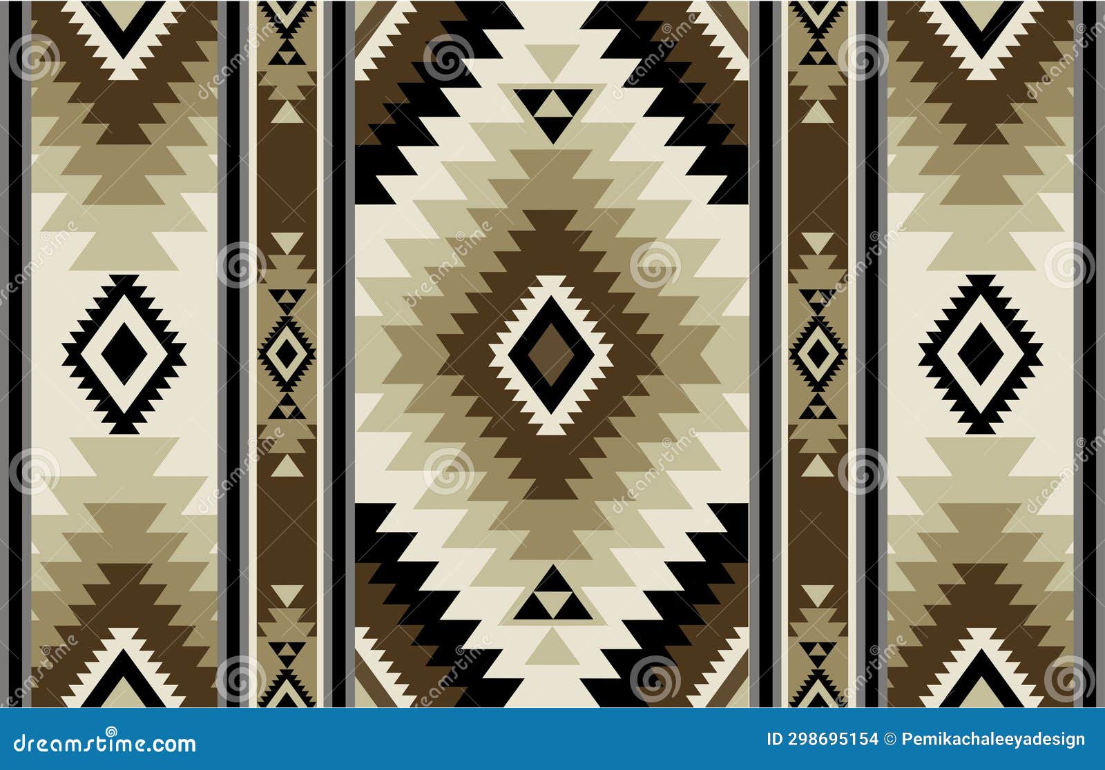 Ethnic Tribal Traditional Brown Aztec Diamond Stripe Pattern Stock ...