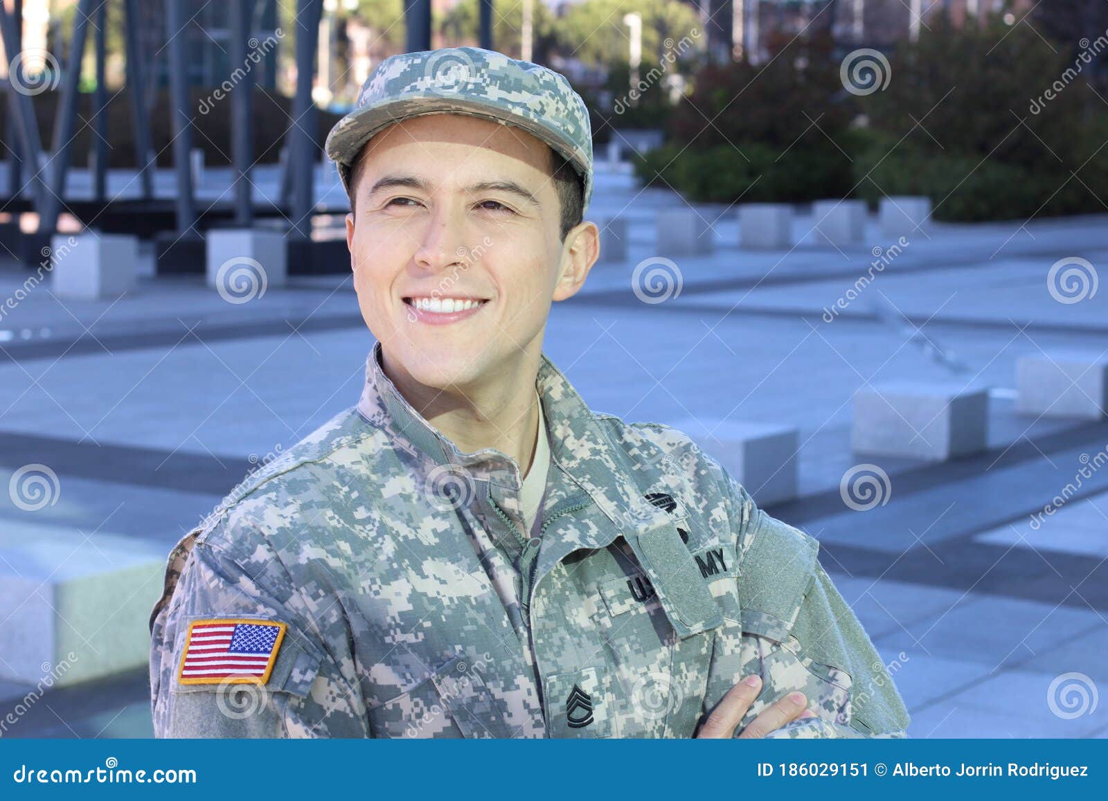 Ethnic US Military Man Smiling Stock Image - Image of freedom, adult ...