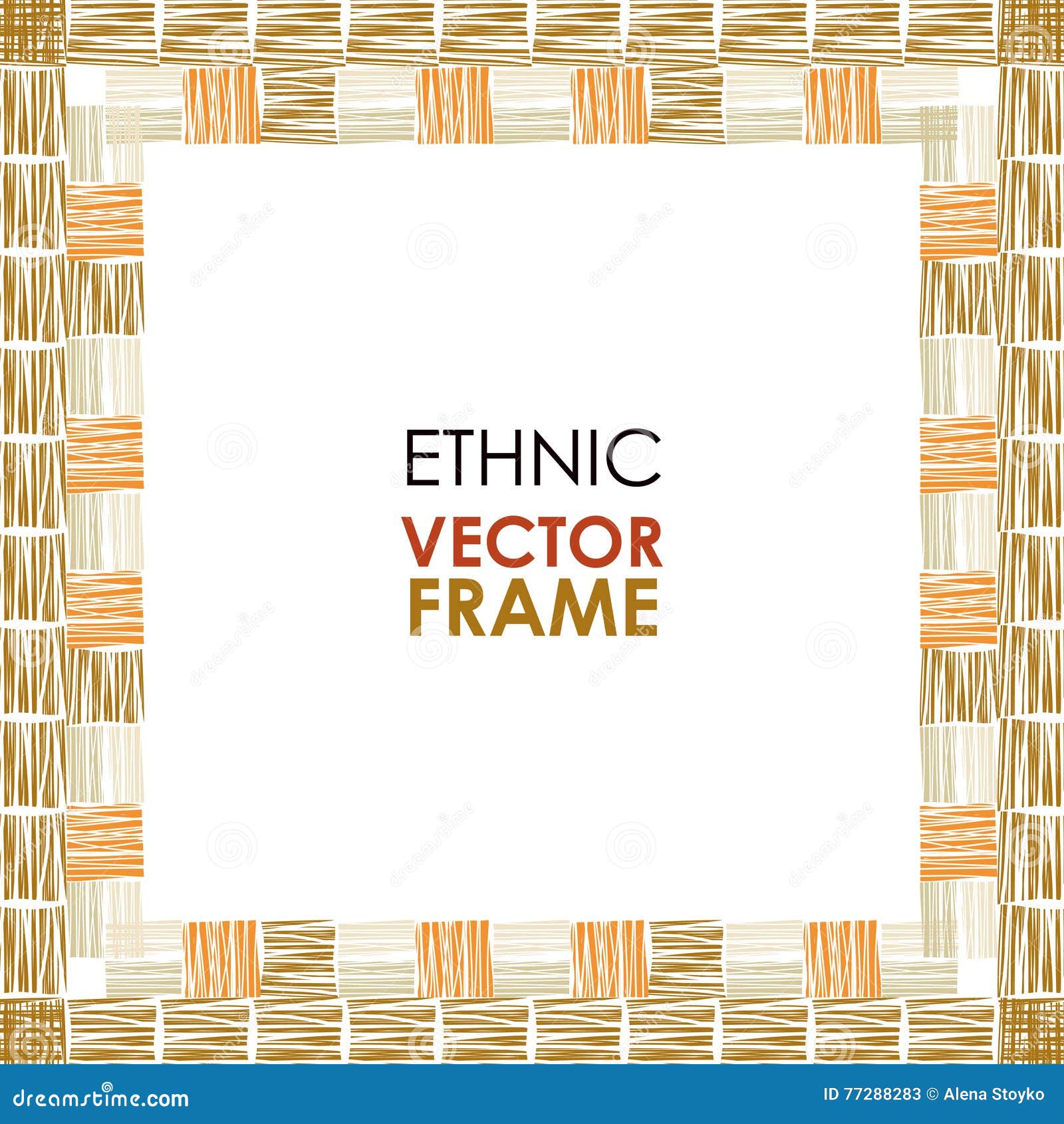 Ethnic vector frame stock vector. Illustration of drawn - 77288283