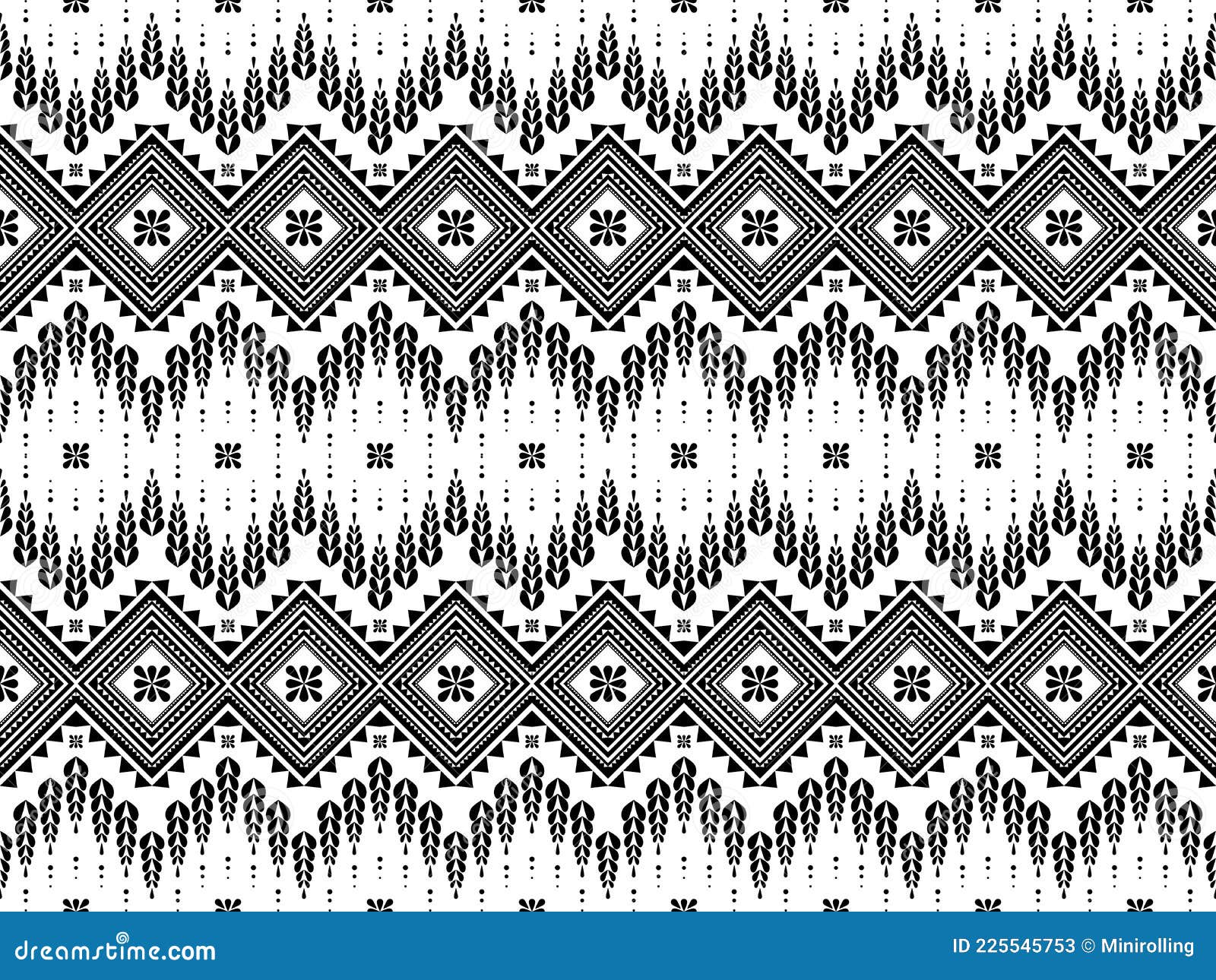 Ethnical Handwoven Textile in Black and White. Abstract Ethnics ...