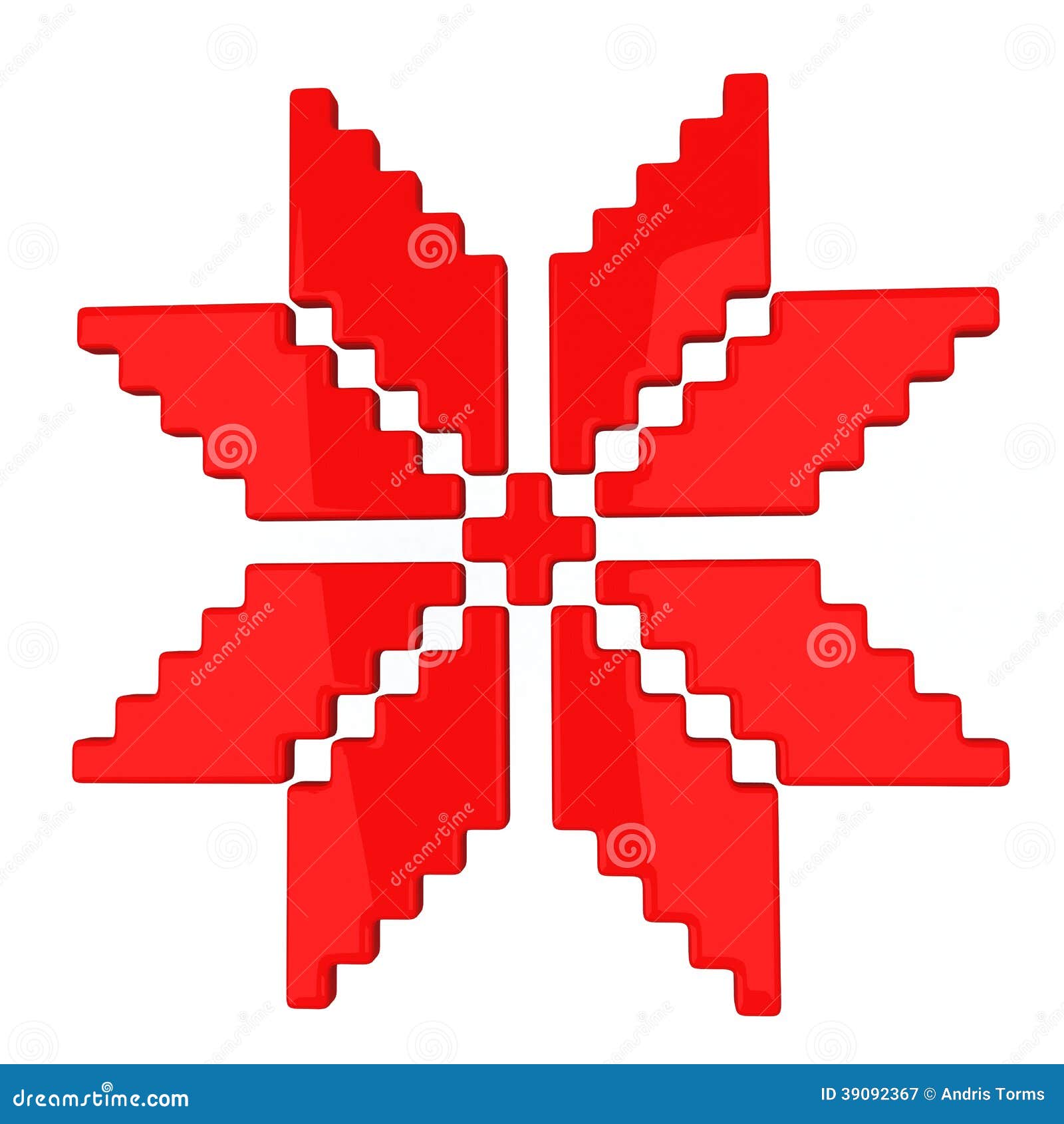 Ethnographic Design Element - Octagram, 3d Stock Illustration ...