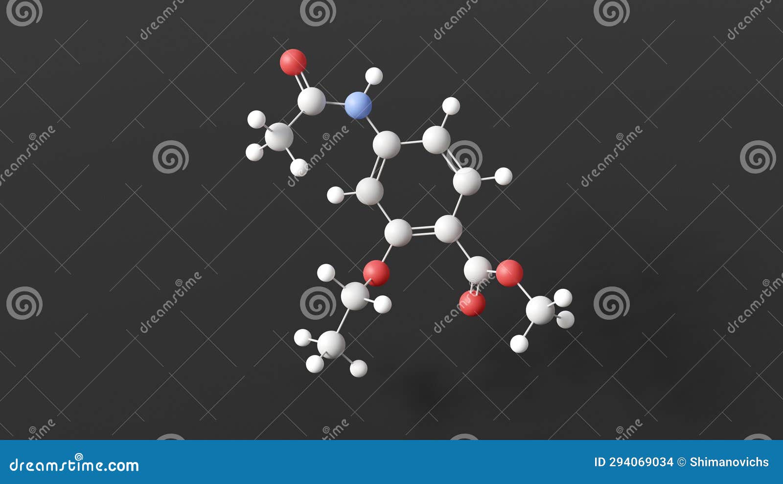 Ethopabate Molecule, Molecular Structure, Coccidiostat, Ball and Stick ...