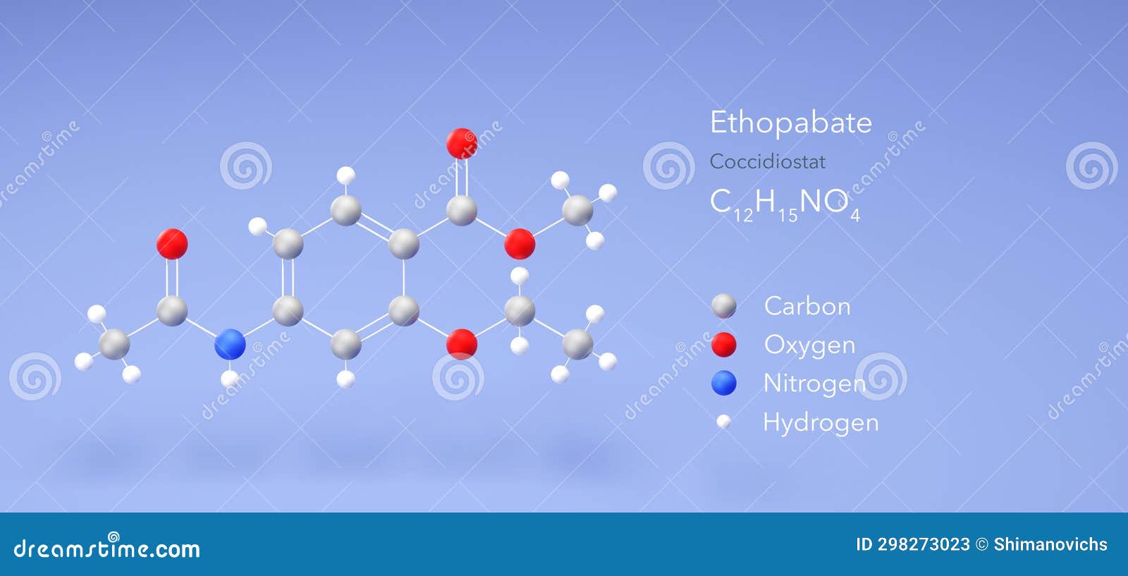 Ethopabate Molecule, Molecular Structures, Coccidiostat, 3d Model ...