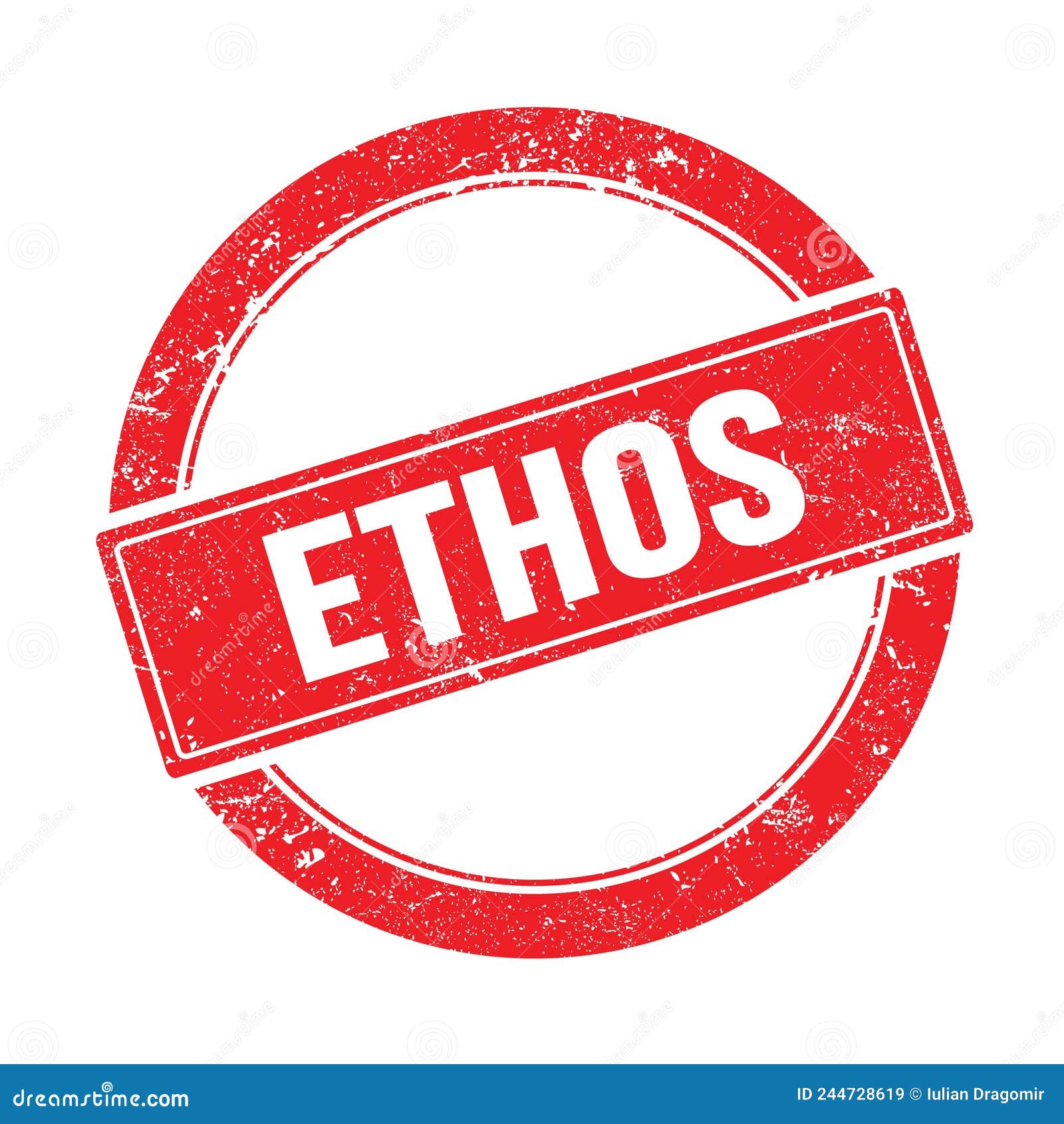 ETHOS Text on Red Grungy Round Stamp Stock Illustration - Illustration ...