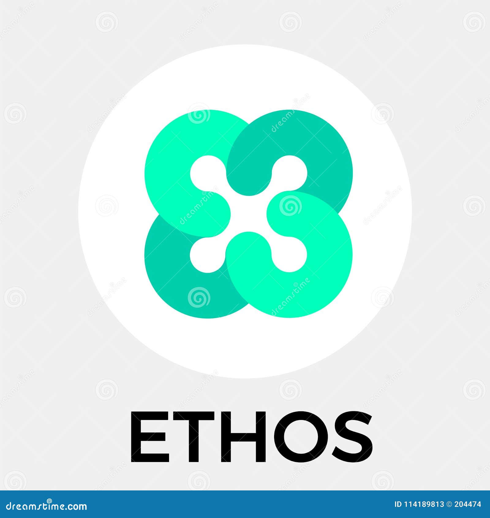 Ethos ETHOS. Vector Illustration Crypto Coin Ic | CartoonDealer.com ...