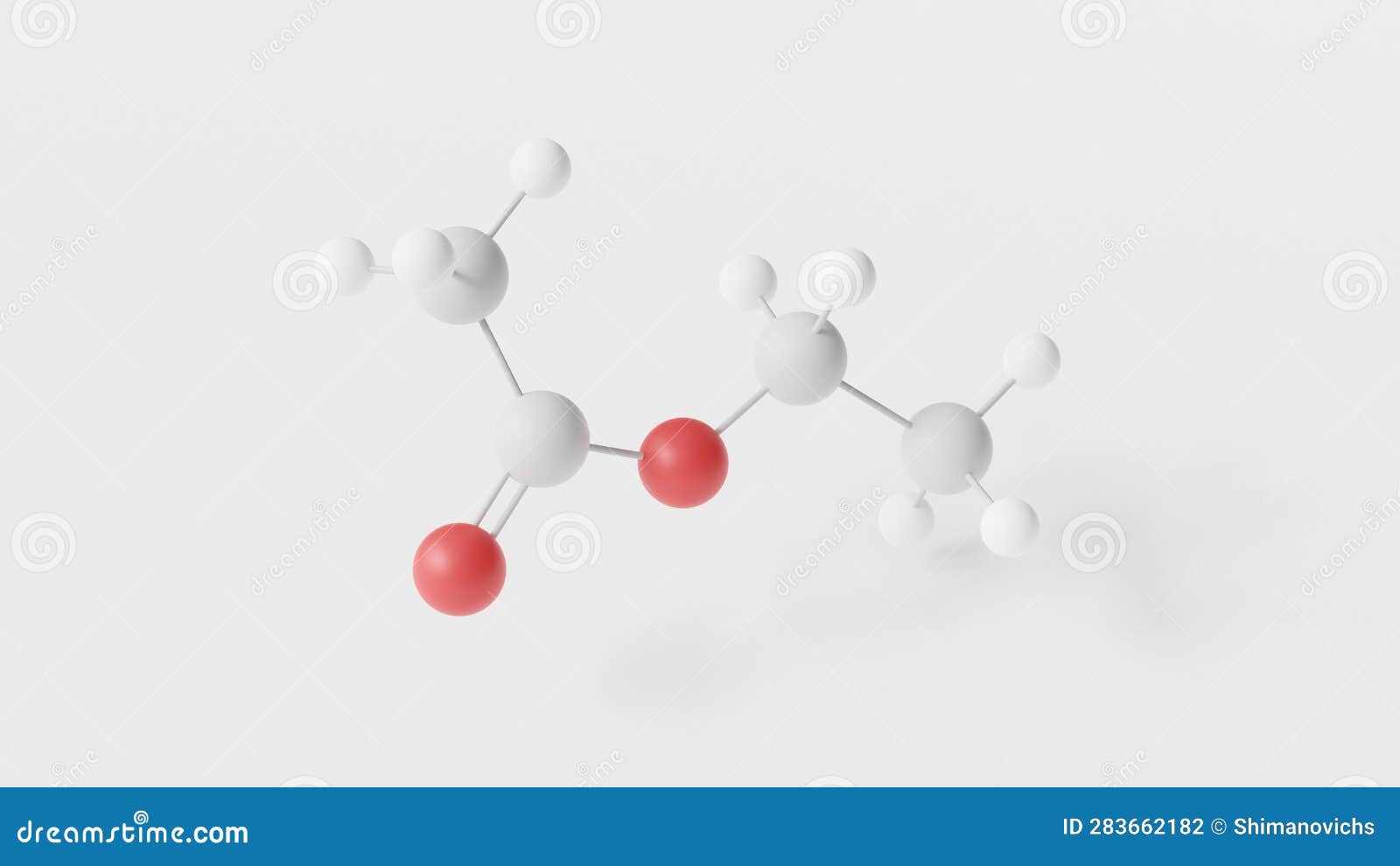 Ethyl Acetate Molecule 3d Molecular Structure Ball And Stick Model Structural Chemical