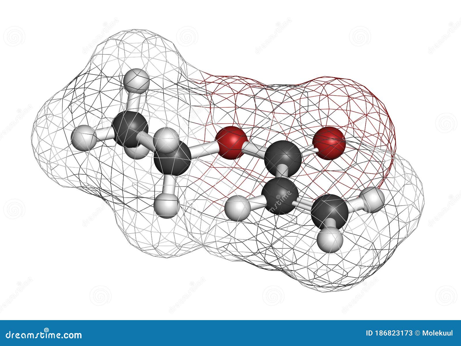 Ethyl Acrylate Molecule. 3D Rendering Stock Illustration - Illustration ...