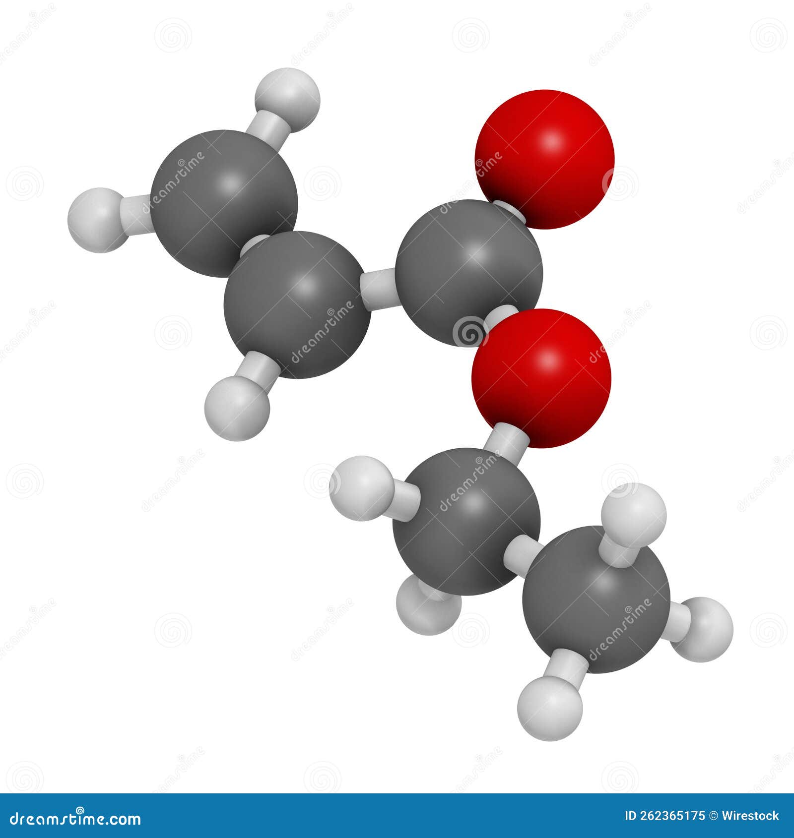 Ethyl Acrylate Molecule. 3D Rendering Stock Illustration - Illustration ...